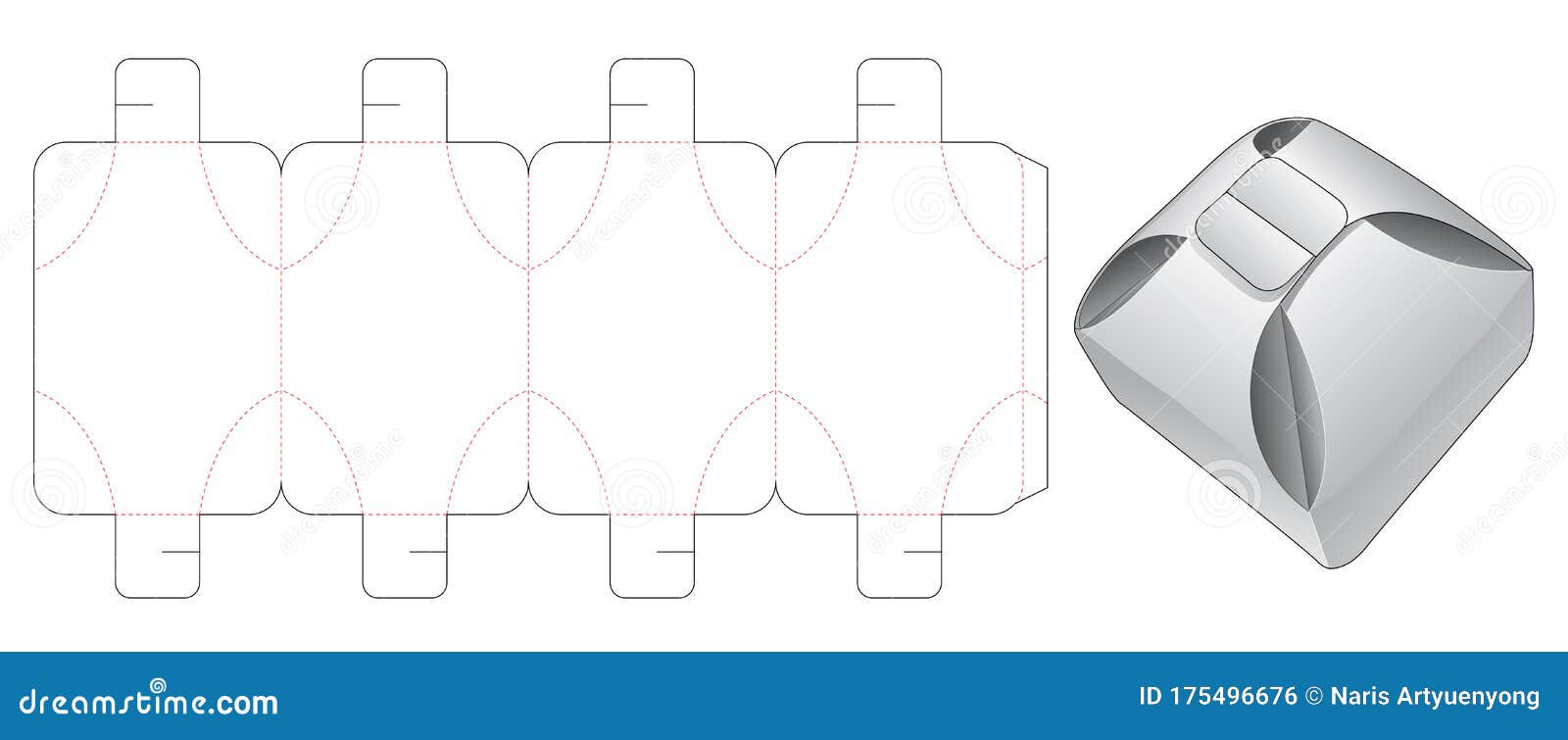Folding Packaging Box Cut Template Stock Vector - Illustration of fold ...