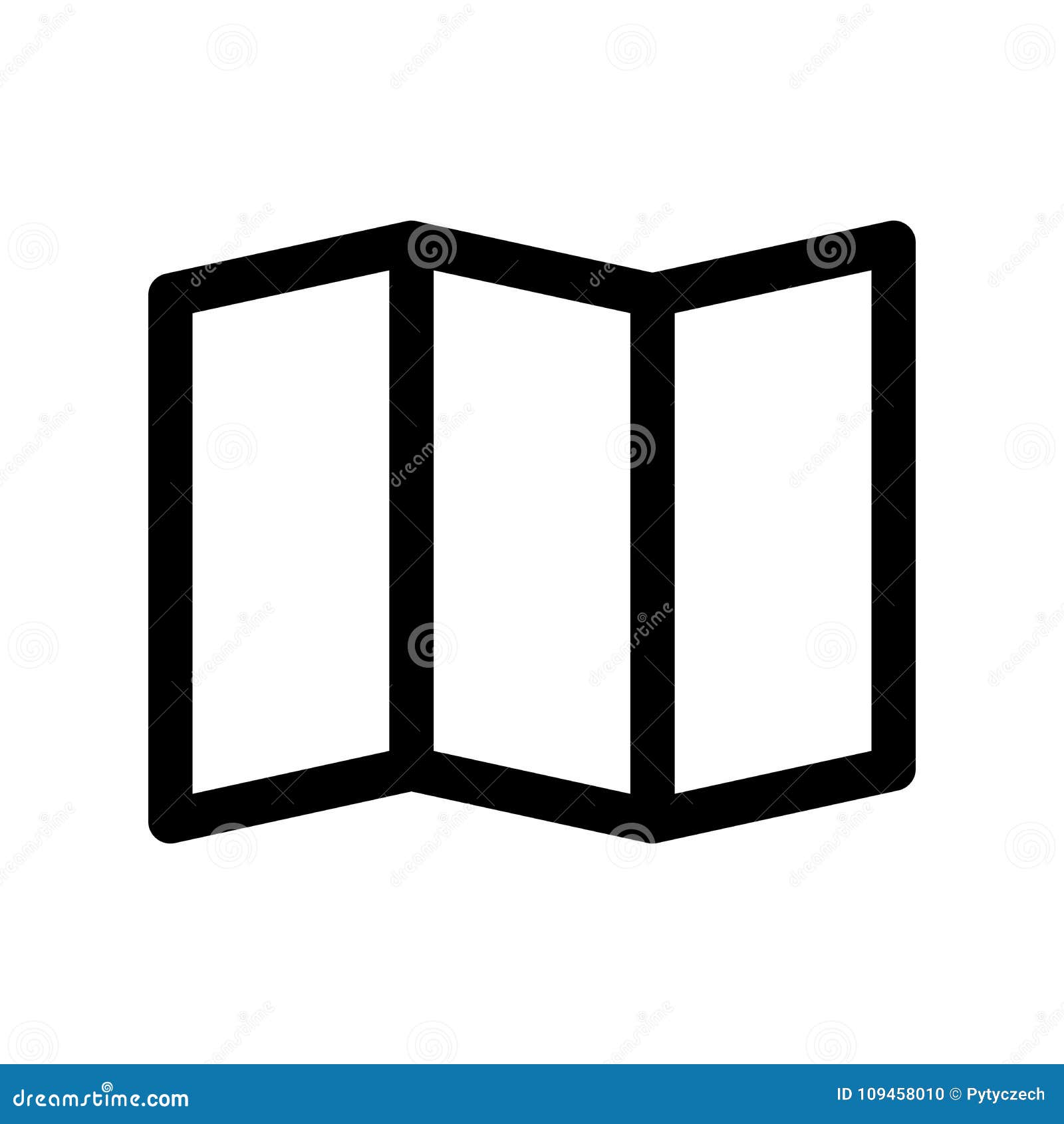 Folding Paper Map Icon. Symbol of Travelling and Planning. Outline ...