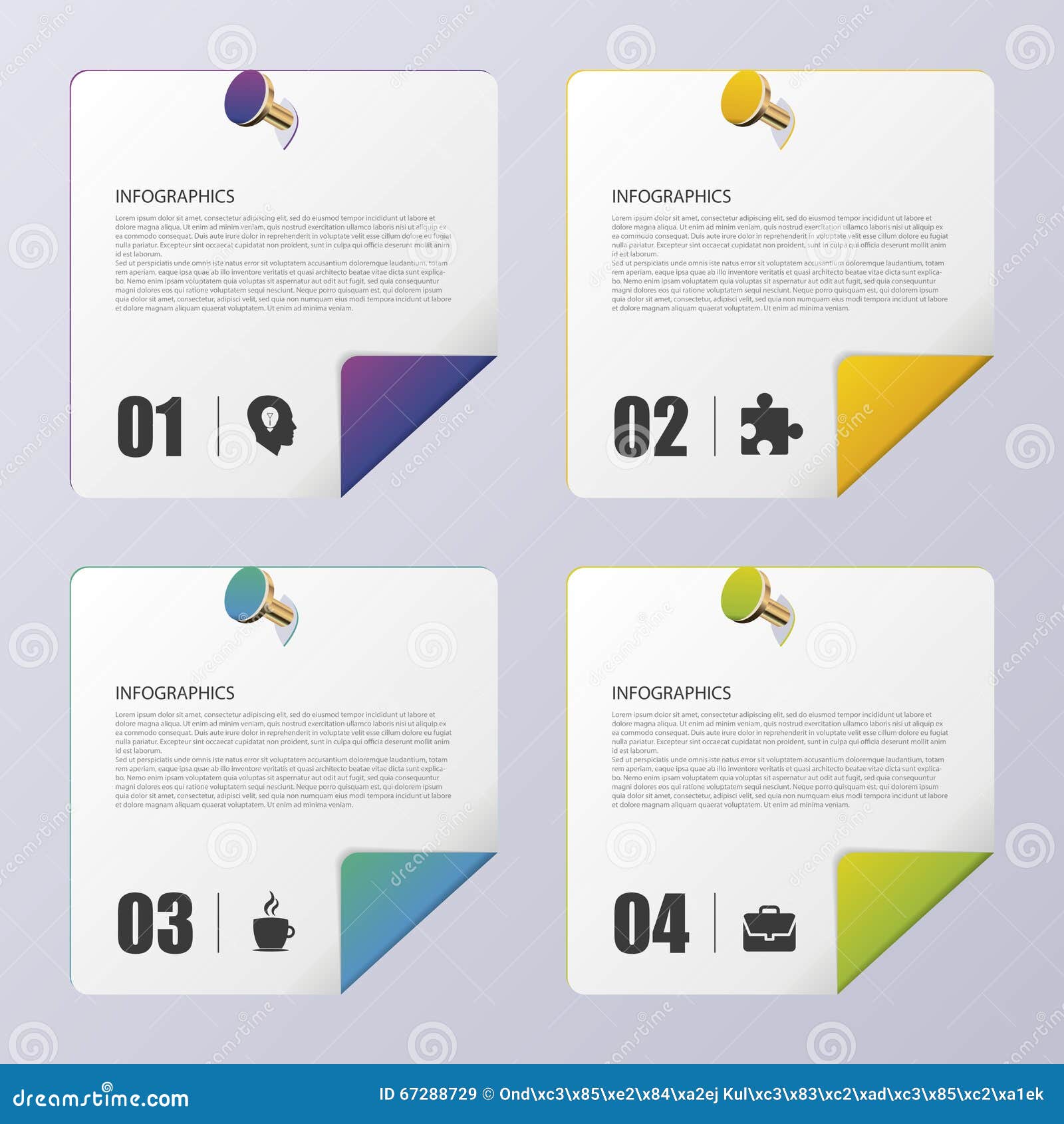 Folding Paper. Modern Infographic Template Stock Vector - Illustration ...