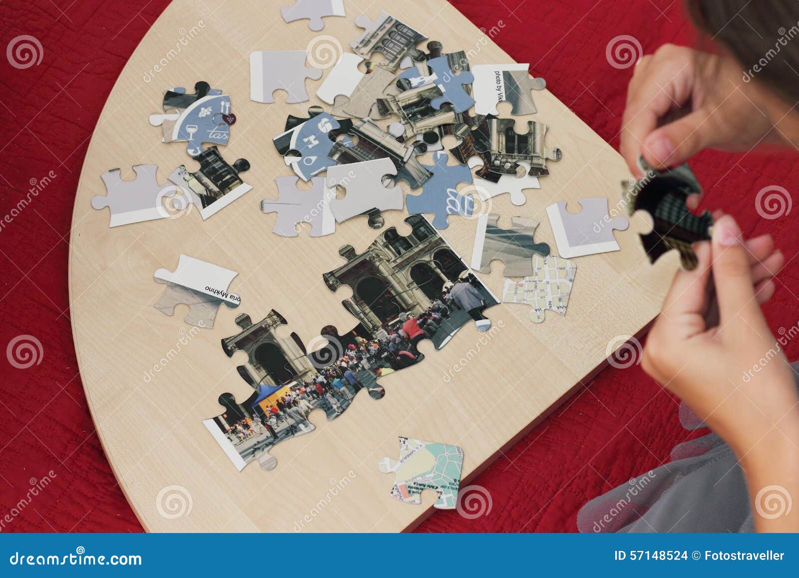 Folding puzzles stock photo. Image of thinking, folding - 57148524