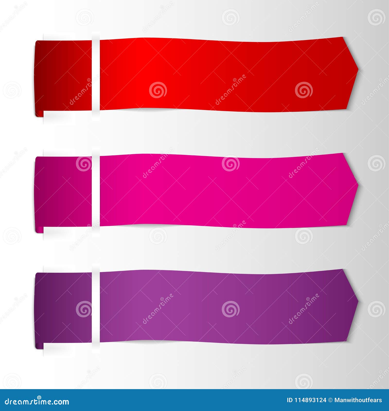 3 Folding Ribbon from Under Paper Insert Under Paper Strip Stock Vector ...