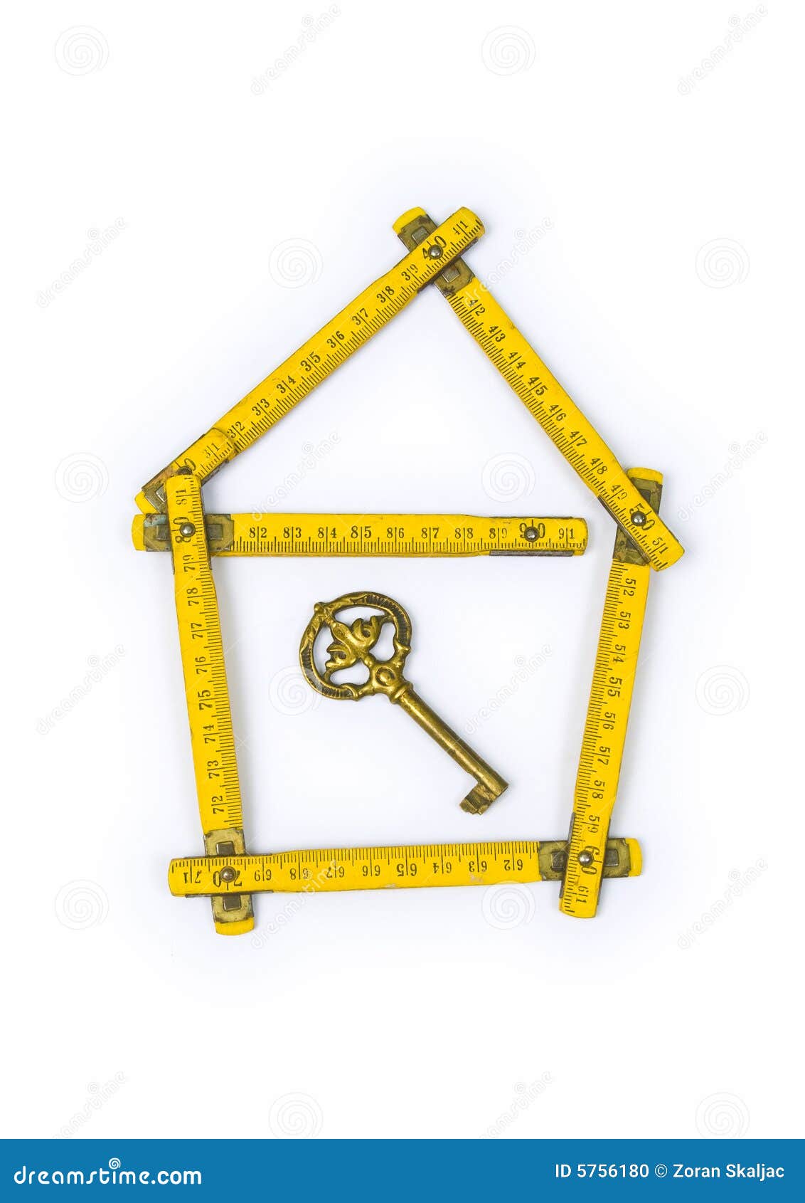 Folding Ruler Isolated, Yellow Carpenter`s Rule With Centimeters ...