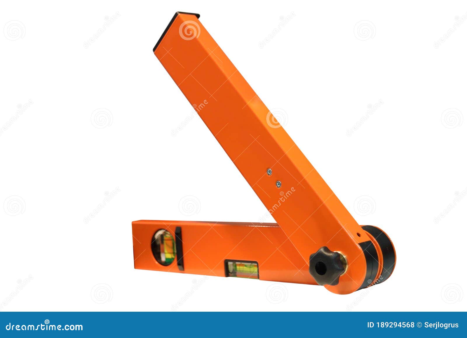 Folding Ruler with Hydraulic Level. Isolated on White Stock Photo ...