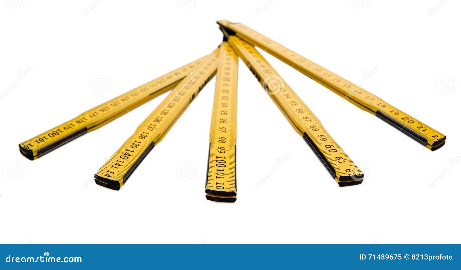 Folding Ruler Isolated, Yellow Carpenter`s Rule with Centimeters ...