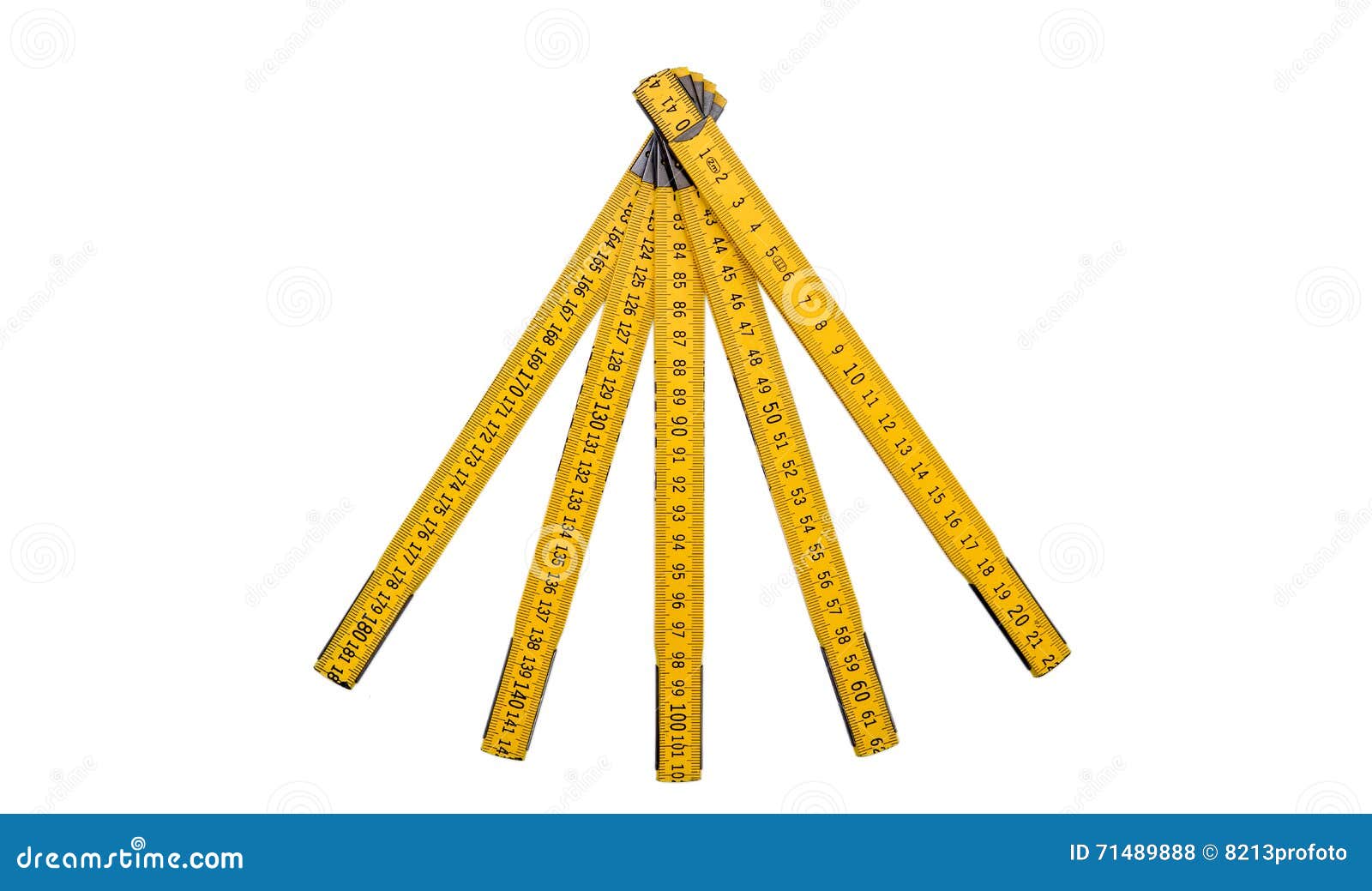 Folding Ruler Isolated, Yellow Carpenter`s Rule With Centimeters ...
