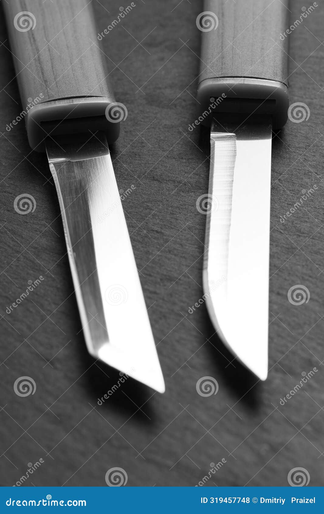 Folding Samurai Knife in Black and White Photo. Stock Photo - Image of ...
