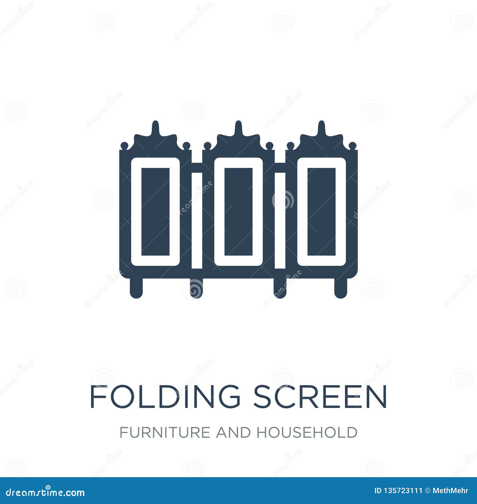 Folding Screen Icon in Trendy Design Style. Folding Screen Icon ...