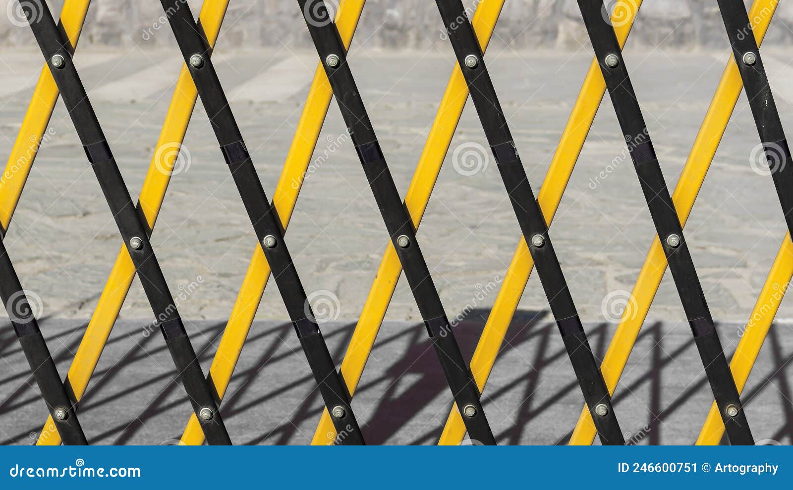 Folding security fence stock image. Image of steel, expandable - 246600751
