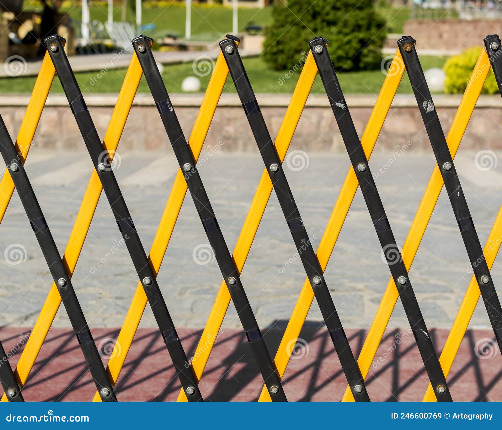 Folding security fence stock image. Image of prevention - 246600769