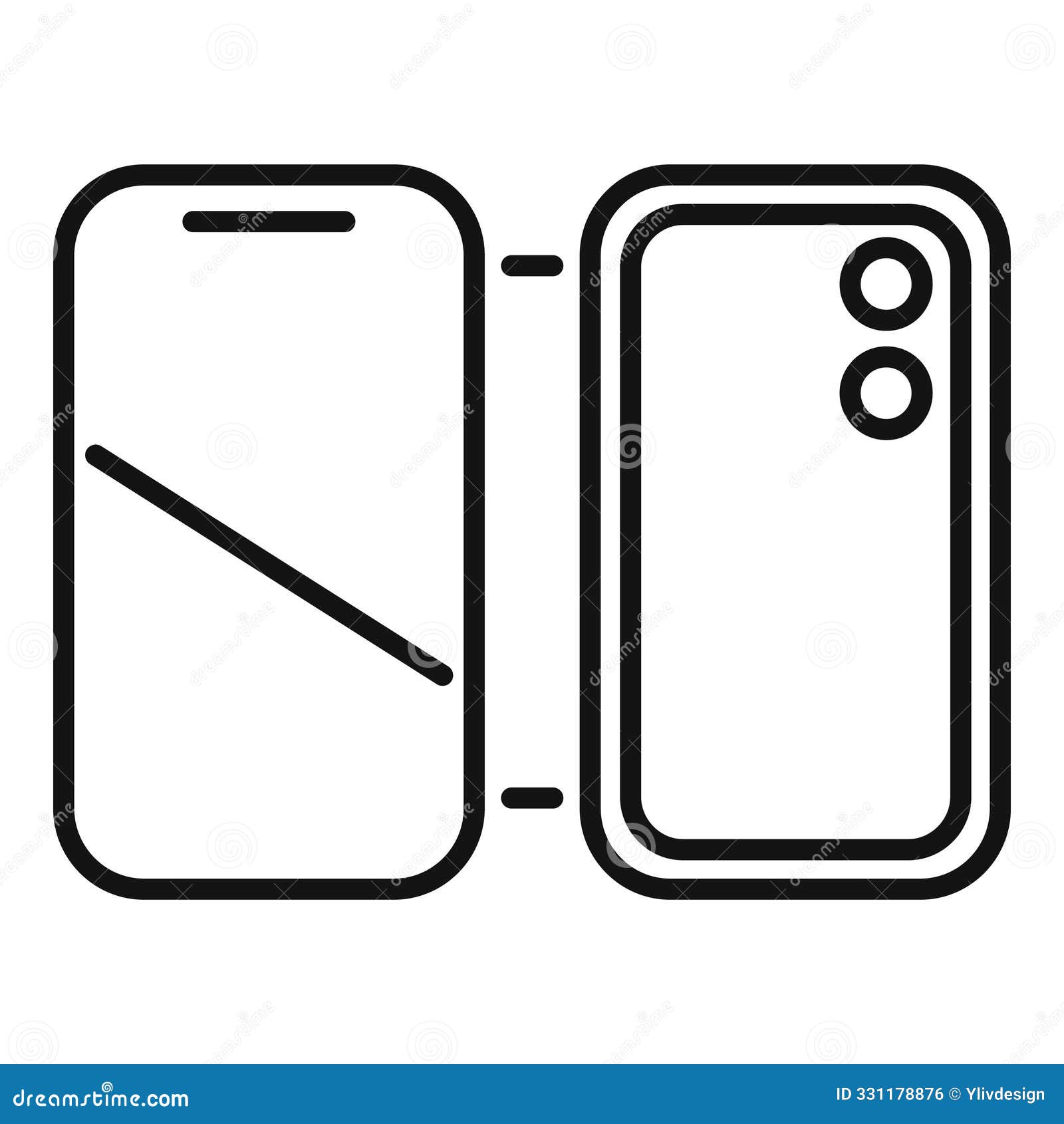 Folding Smartphone with Touchscreen Display Showing Front and Back View ...