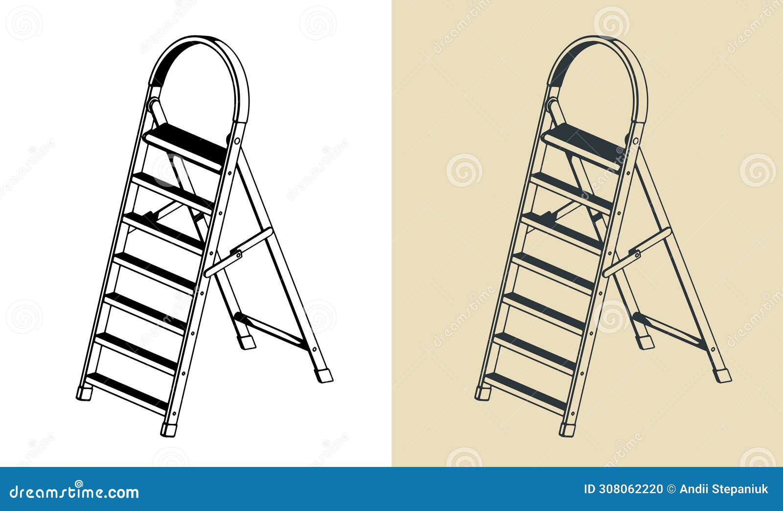 Folding Step Ladder Illustrations Stock Vector - Illustration of ...