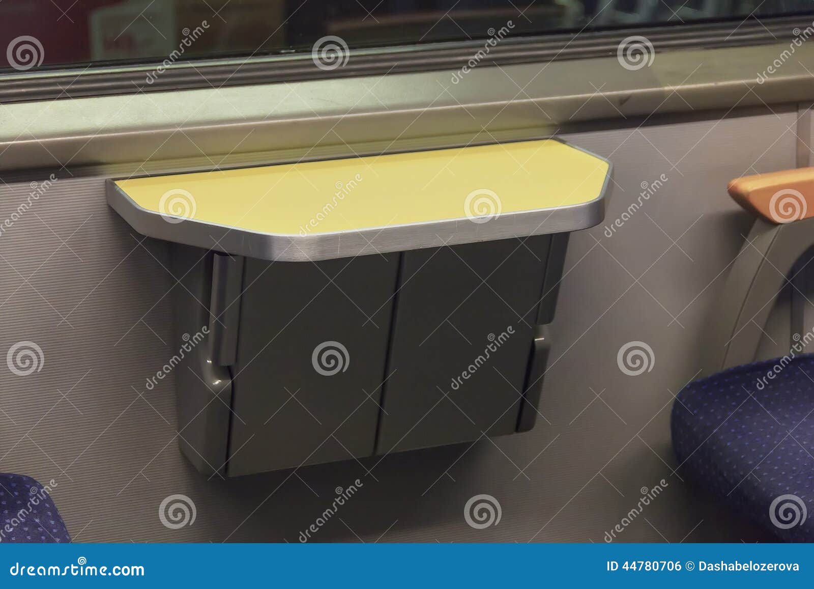 Folding Table in European Train Stock Photo - Image of class, chair ...