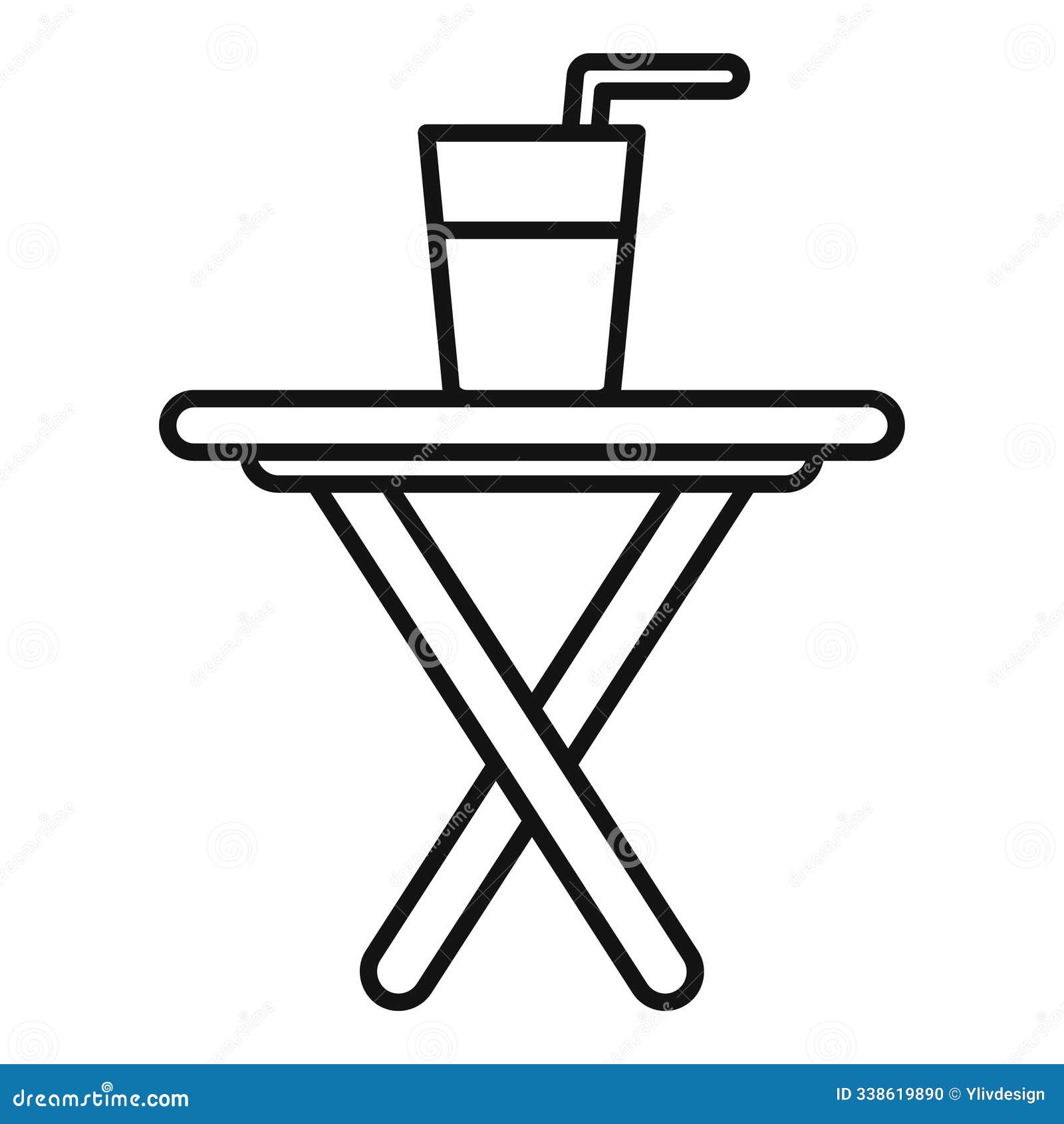 Folding Table Standing with Soda in Disposable Cup on Top Icon Stock ...
