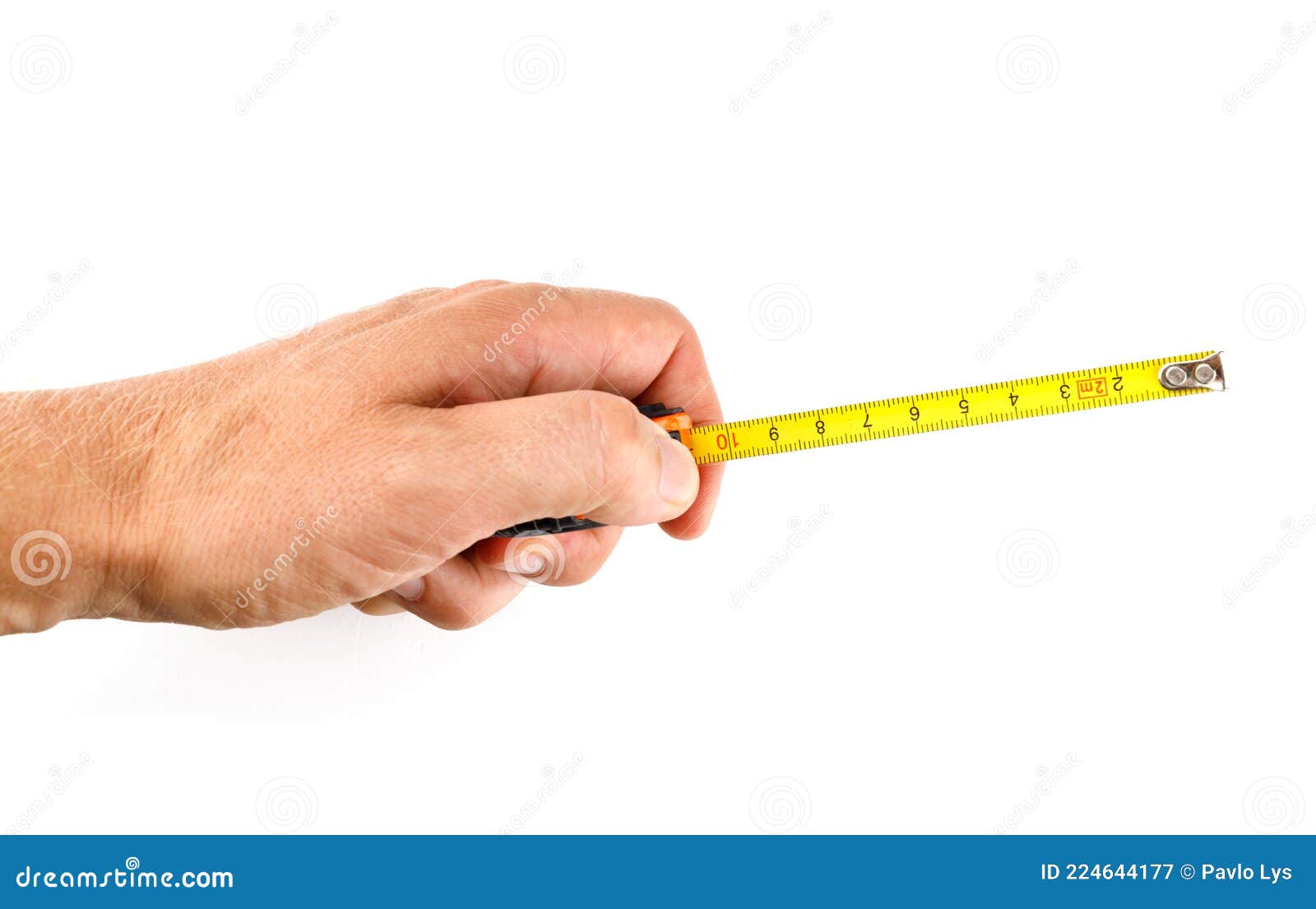 Folding Tape Measure in Hand Isolate Stock Image - Image of tape, ruler ...