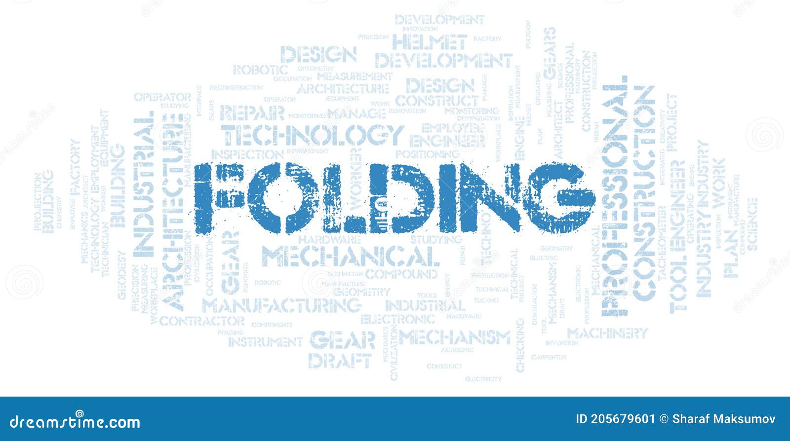 Folding Typography Word Cloud Create with the Text only Stock ...