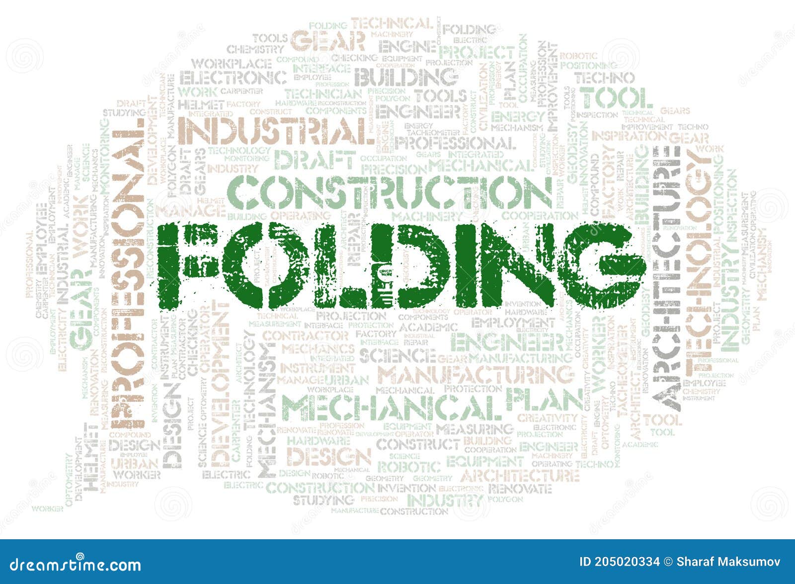 Folding Typography Word Cloud Create with the Text only Stock ...