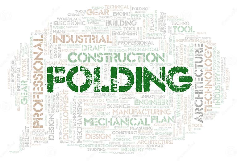 Folding Typography Word Cloud Create with the Text only Stock ...