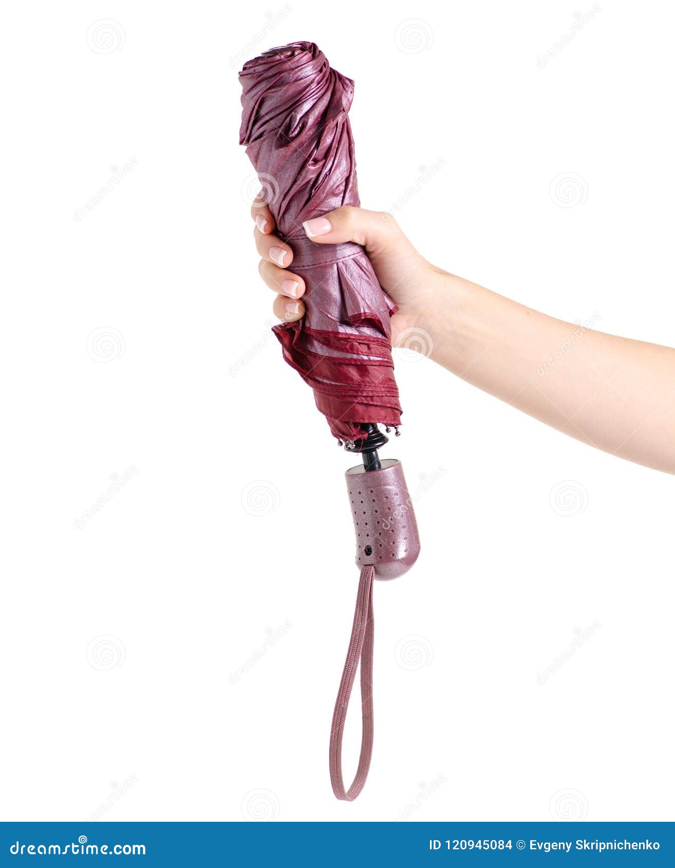 Folding umbrella in hand stock photo. Image of personal - 120945084