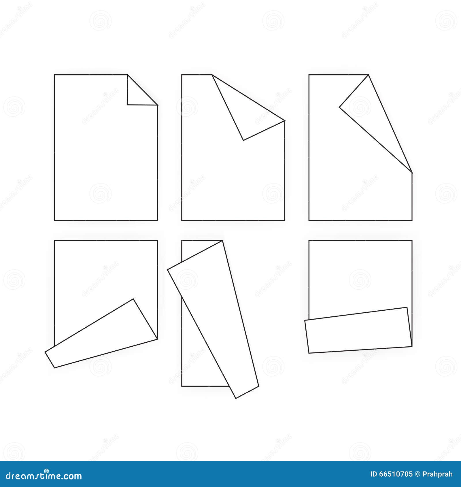 Folding white paper icons stock illustration. Illustration of empty ...