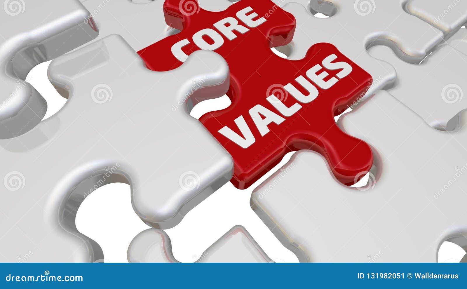 Core Values. the Inscription on the Missing Element of the Puzzle Stock ...
