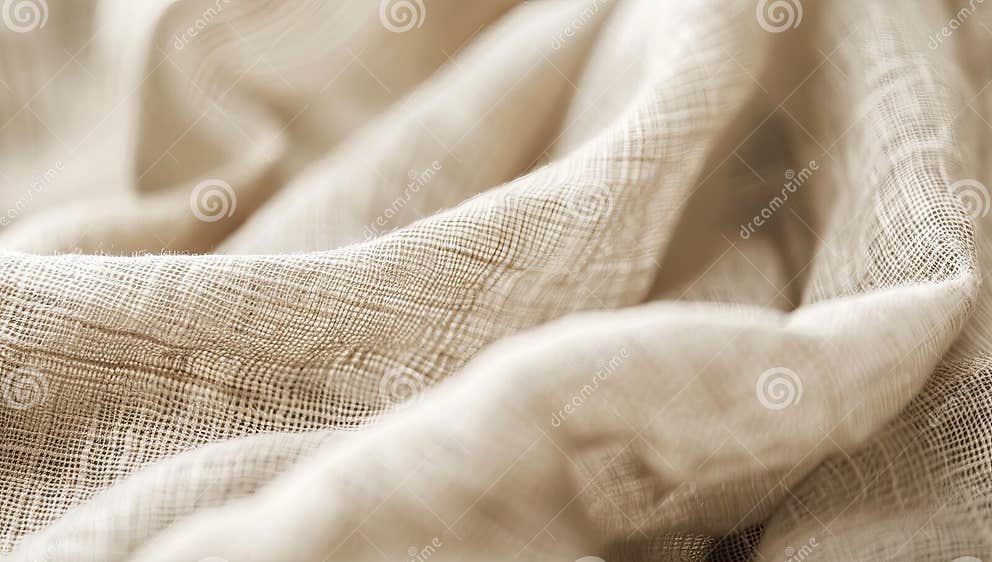 Folds of Light Linen Fabric in the Rays of the Sun. the Concept of ...