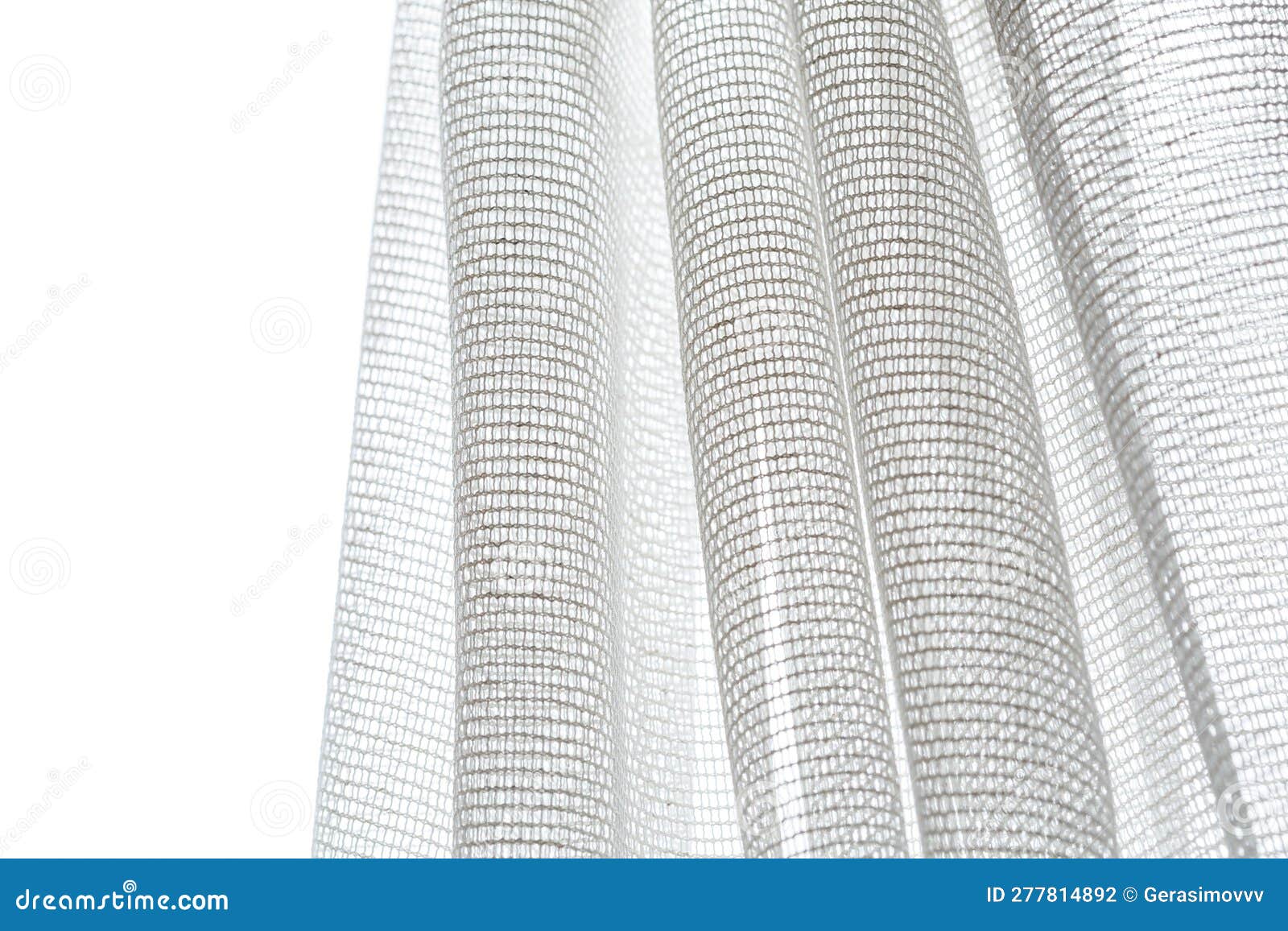 Folds of White Transparent Fine Weaving Textile on a White Background ...