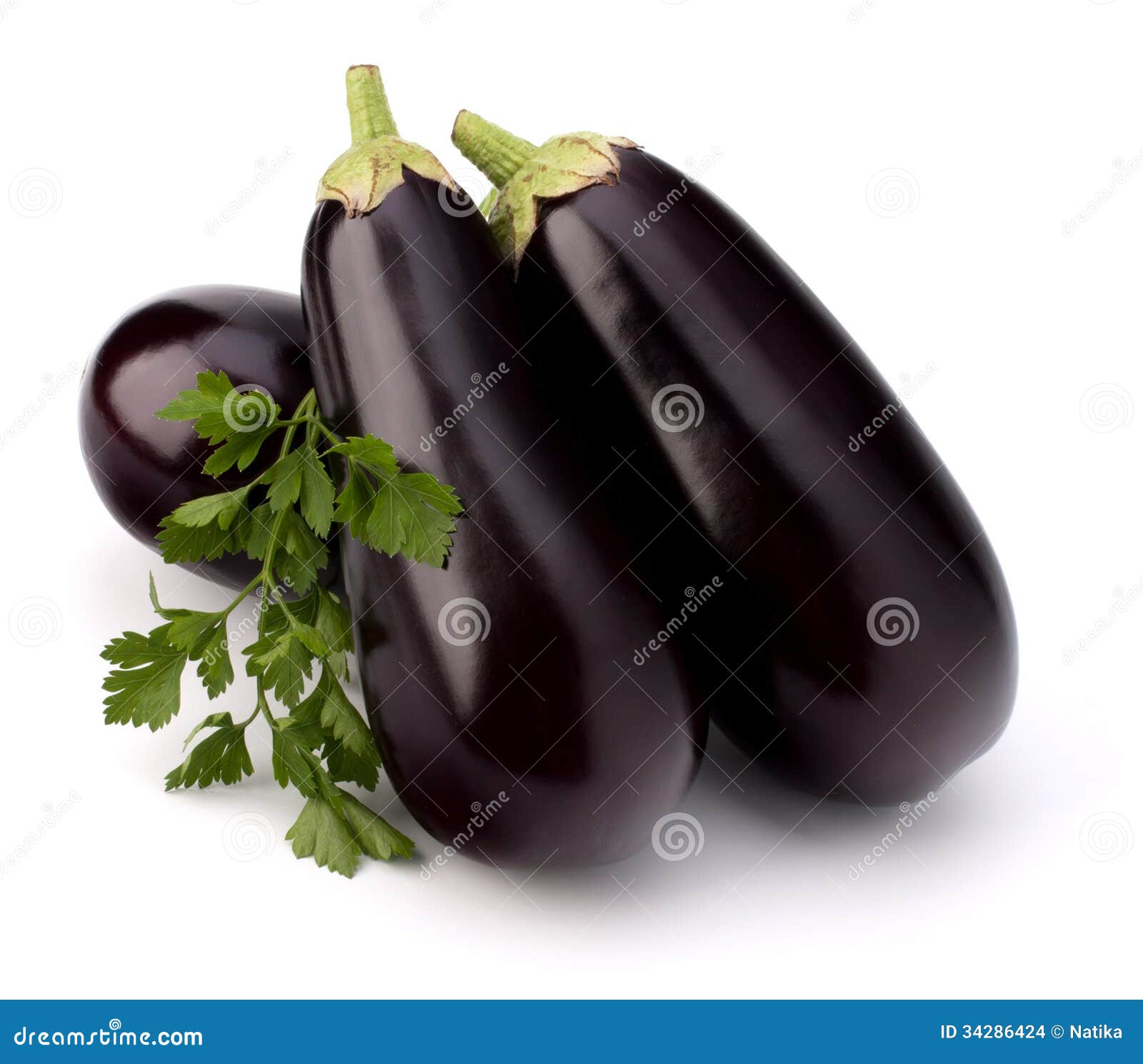 Folha Da Beringela Ou Da Beringela E Da Salsa Foto de Stock - Imagem de ...