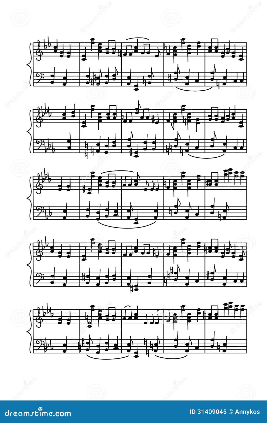 Folha De Notas Da Pauta Musical Da Música Foto de Stock Royalty Free ...