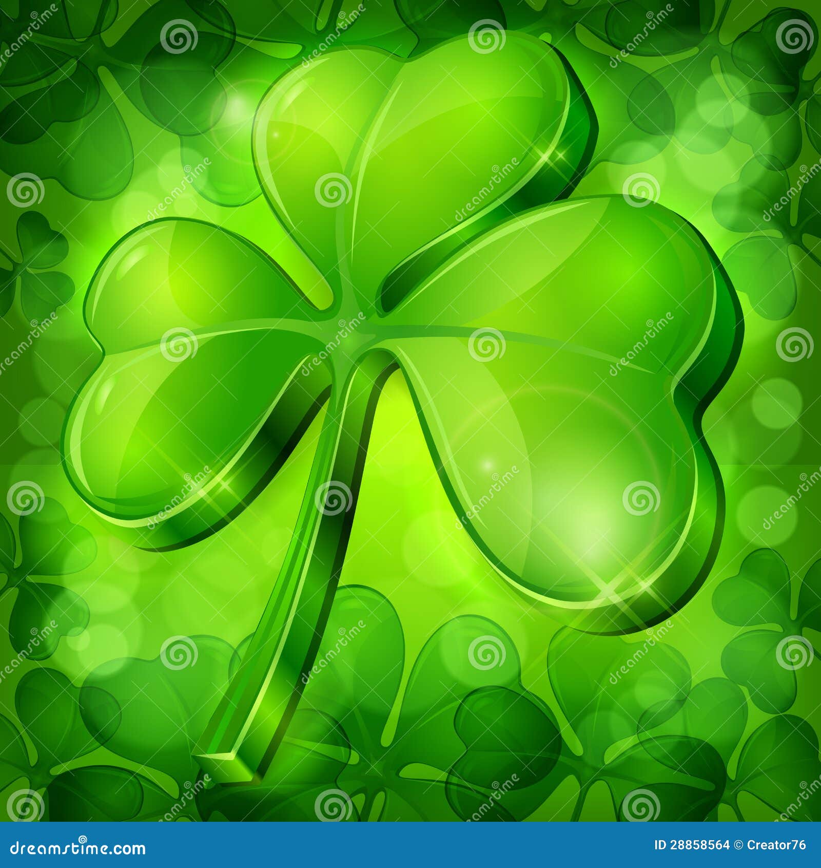 Folha do trevo no verde ilustração do vetor. Ilustração de fundo - 28858564