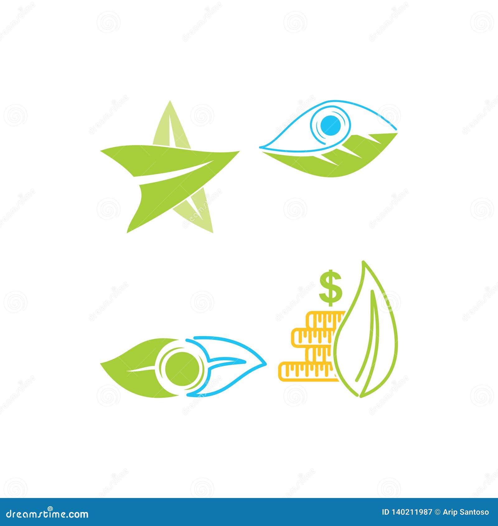 Folha Logo Design Vetora Template Set Ilustração do Vetor - Ilustração ...