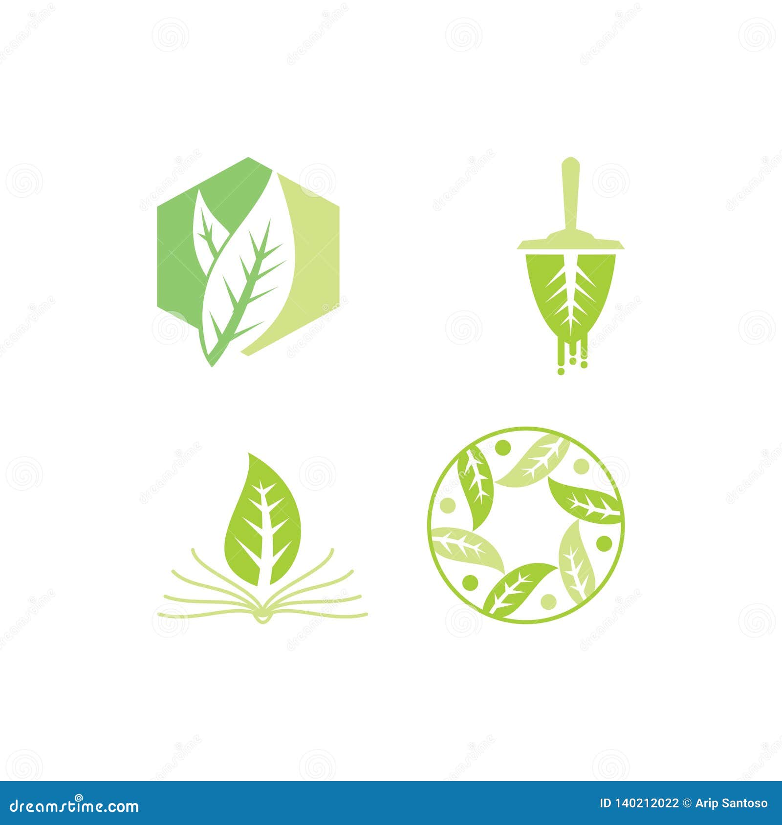 Folha Logo Design Vetora Template Set Ilustração do Vetor - Ilustração ...