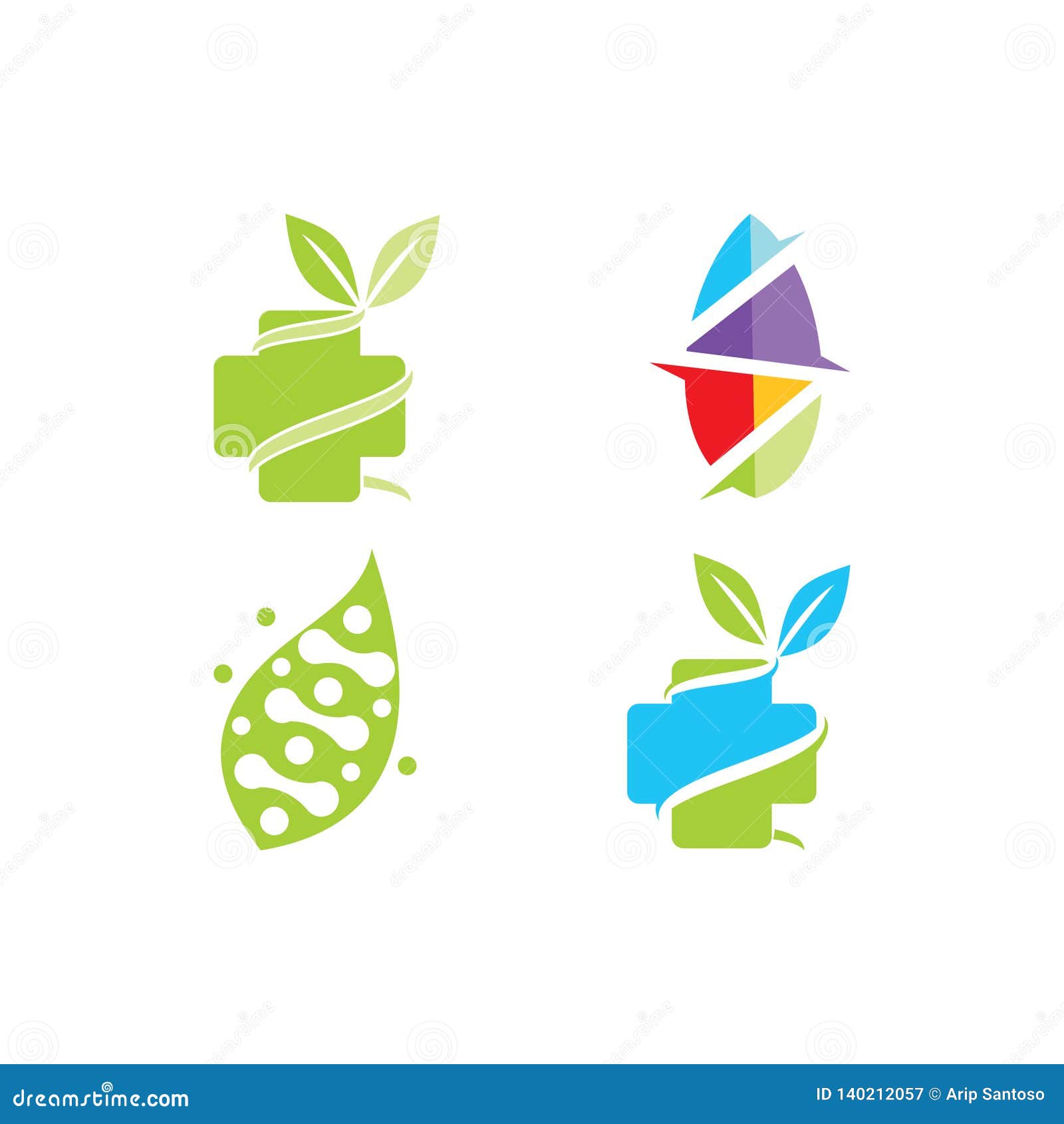 Folha Logo Design Vetora Template Set Ilustração do Vetor - Ilustração ...