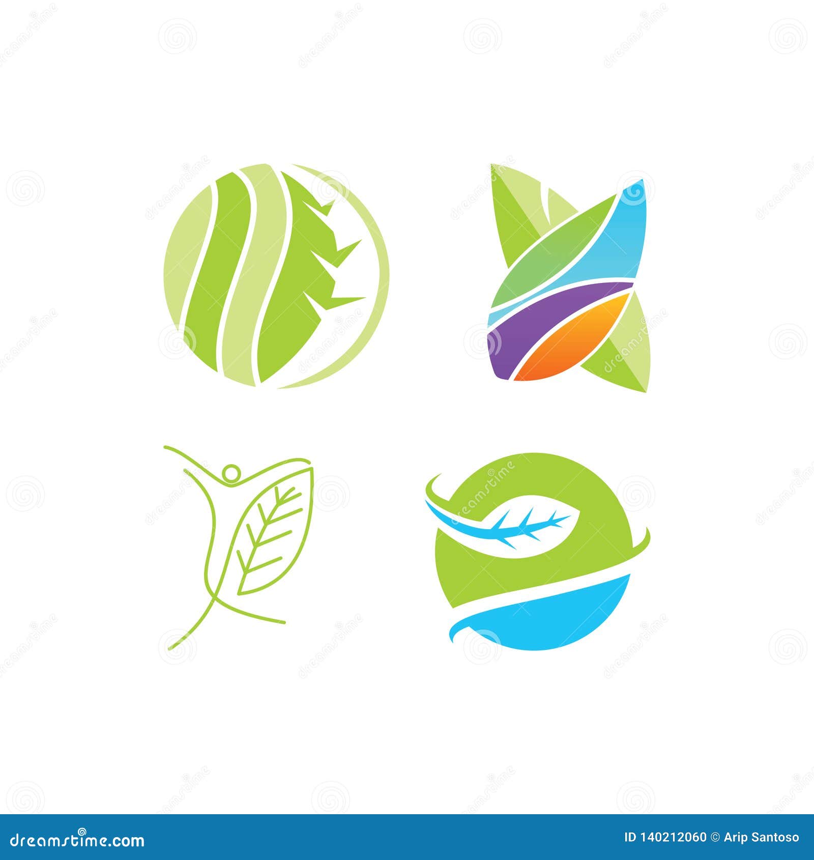 Folha Logo Design Vetora Template Set Ilustração do Vetor - Ilustração ...