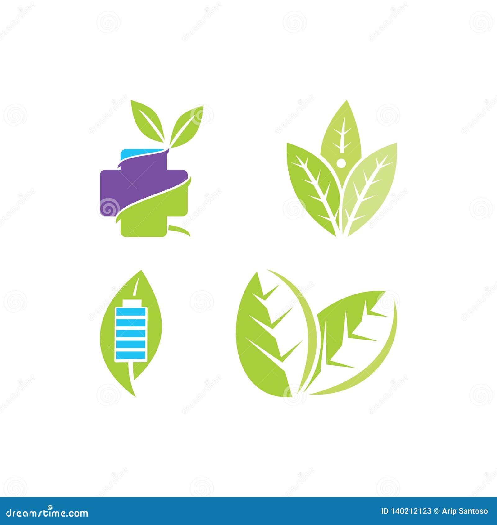 Folha Logo Design Vetora Template Set Ilustração do Vetor - Ilustração ...