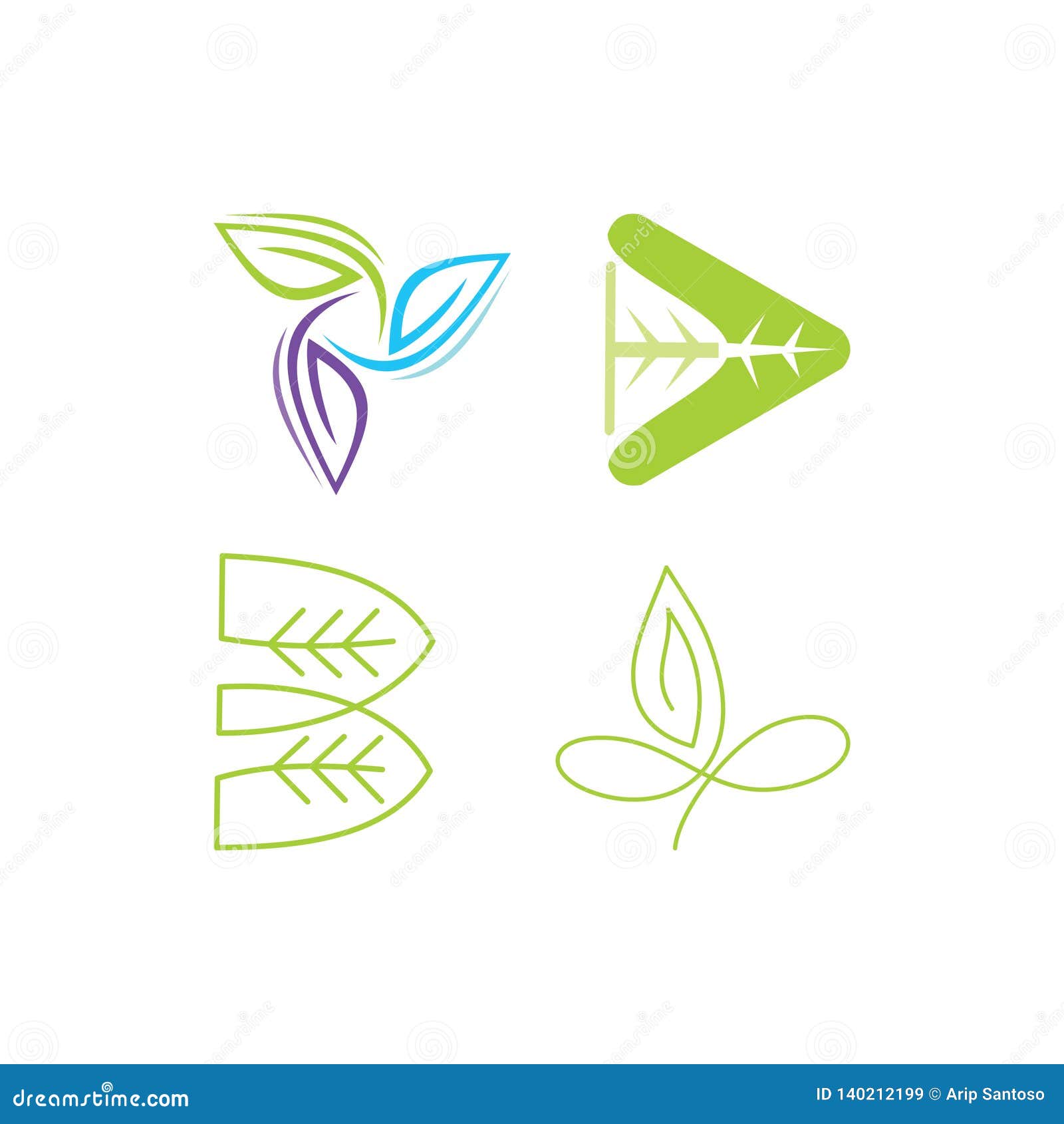 Folha Logo Design Vetora Template Set Ilustração do Vetor - Ilustração ...