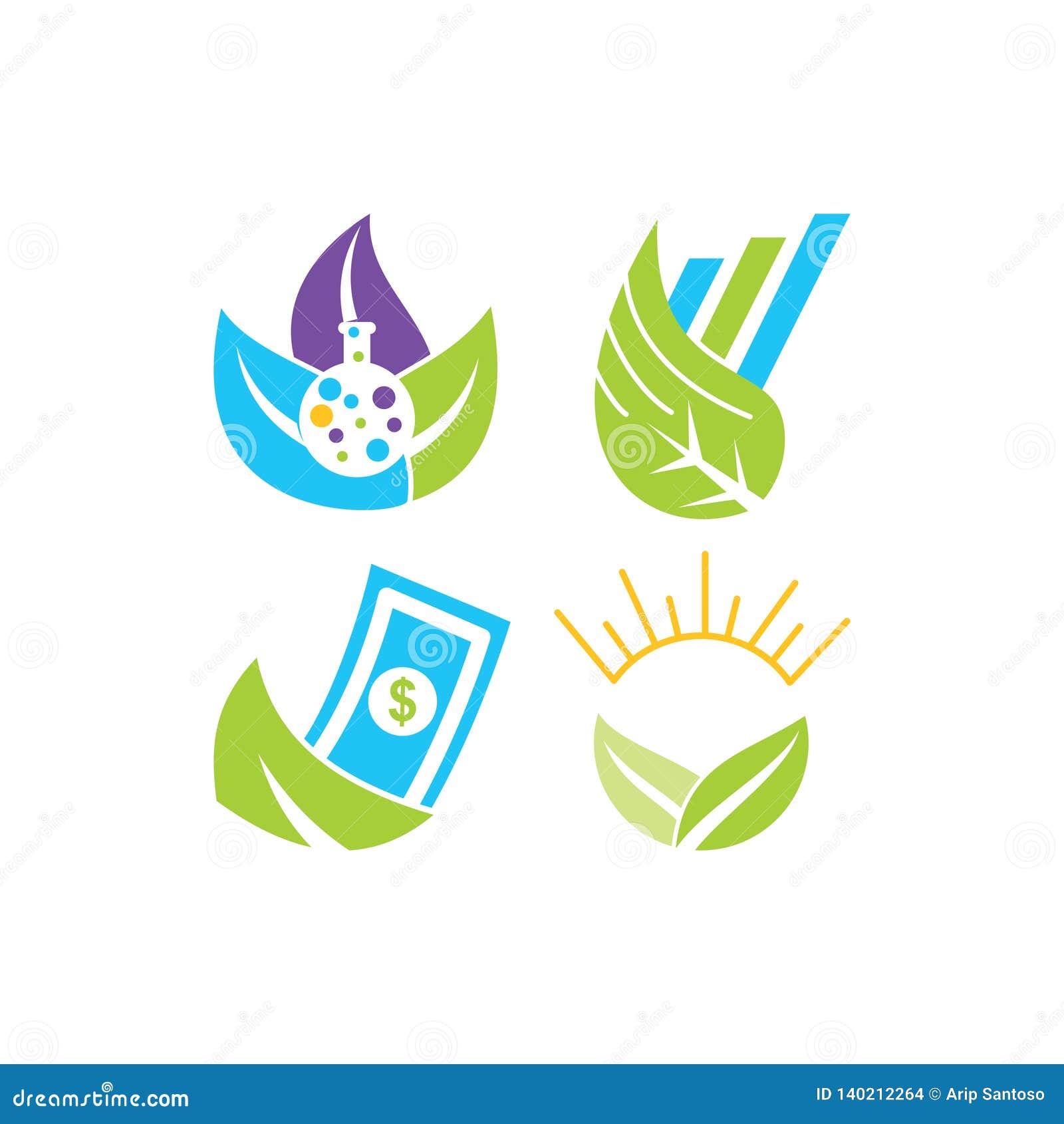 Folha Logo Design Vetora Template Set Ilustração do Vetor - Ilustração ...