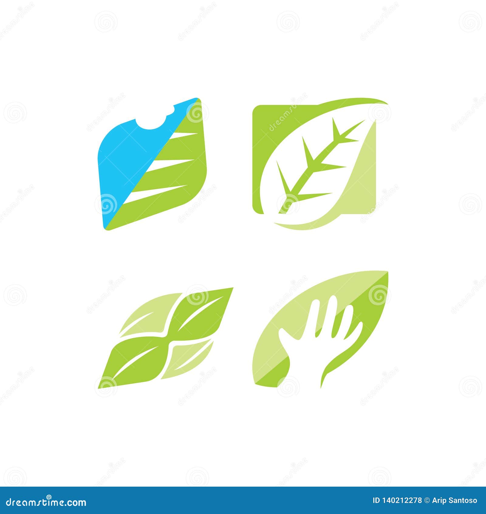 Folha Logo Design Vetora Template Set Ilustração do Vetor - Ilustração ...