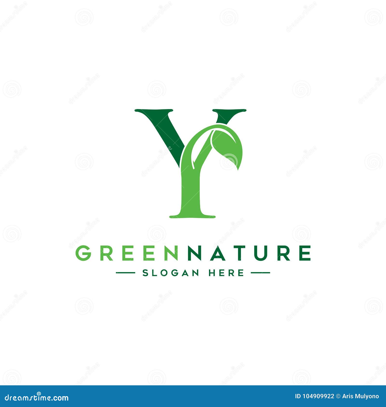 Folha Logo Natural Logos Da Letra Y Ilustração do Vetor - Ilustração de ...