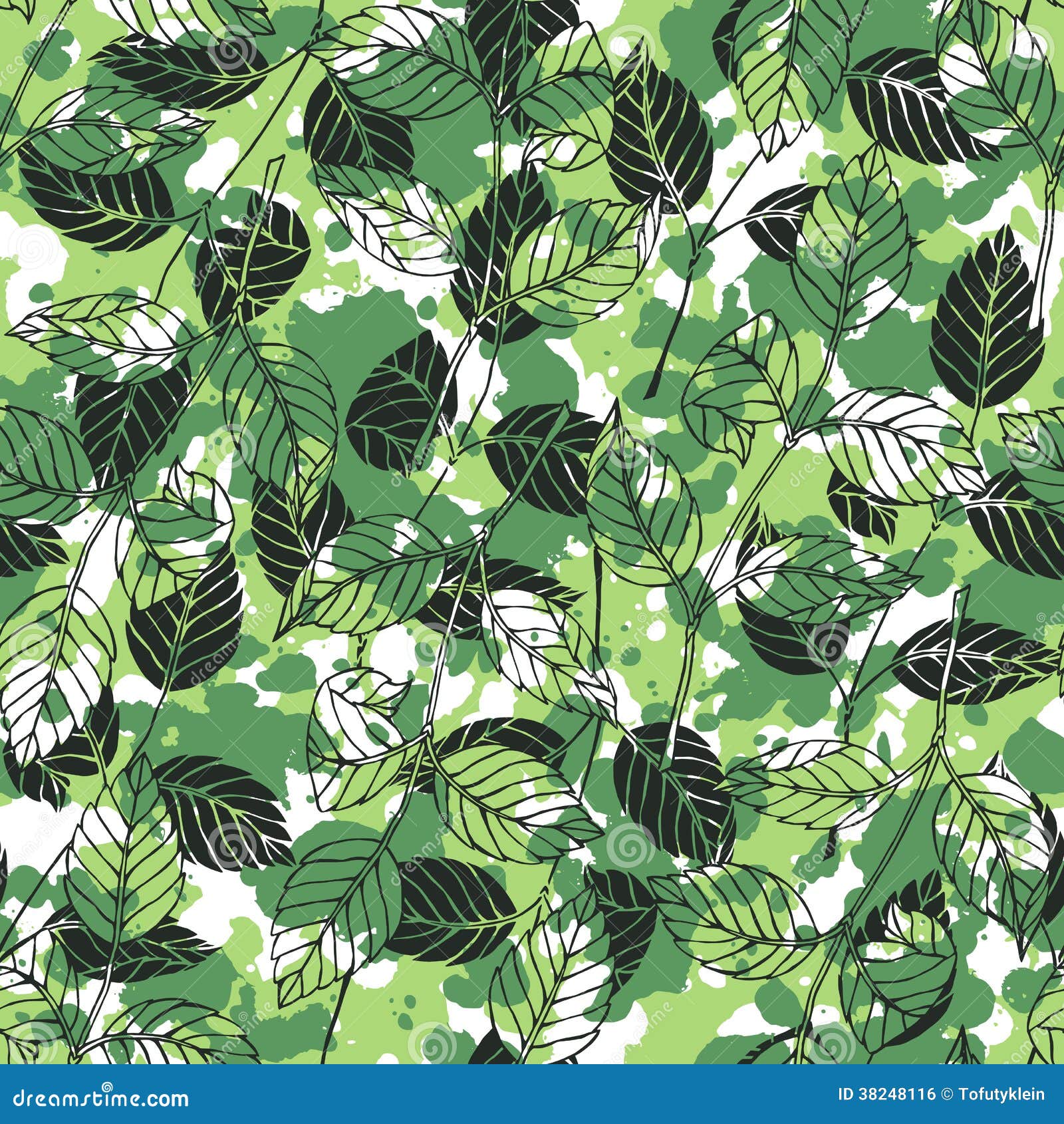 Foliage Pattern. Vector Background. Stock Vector - Illustration of ...