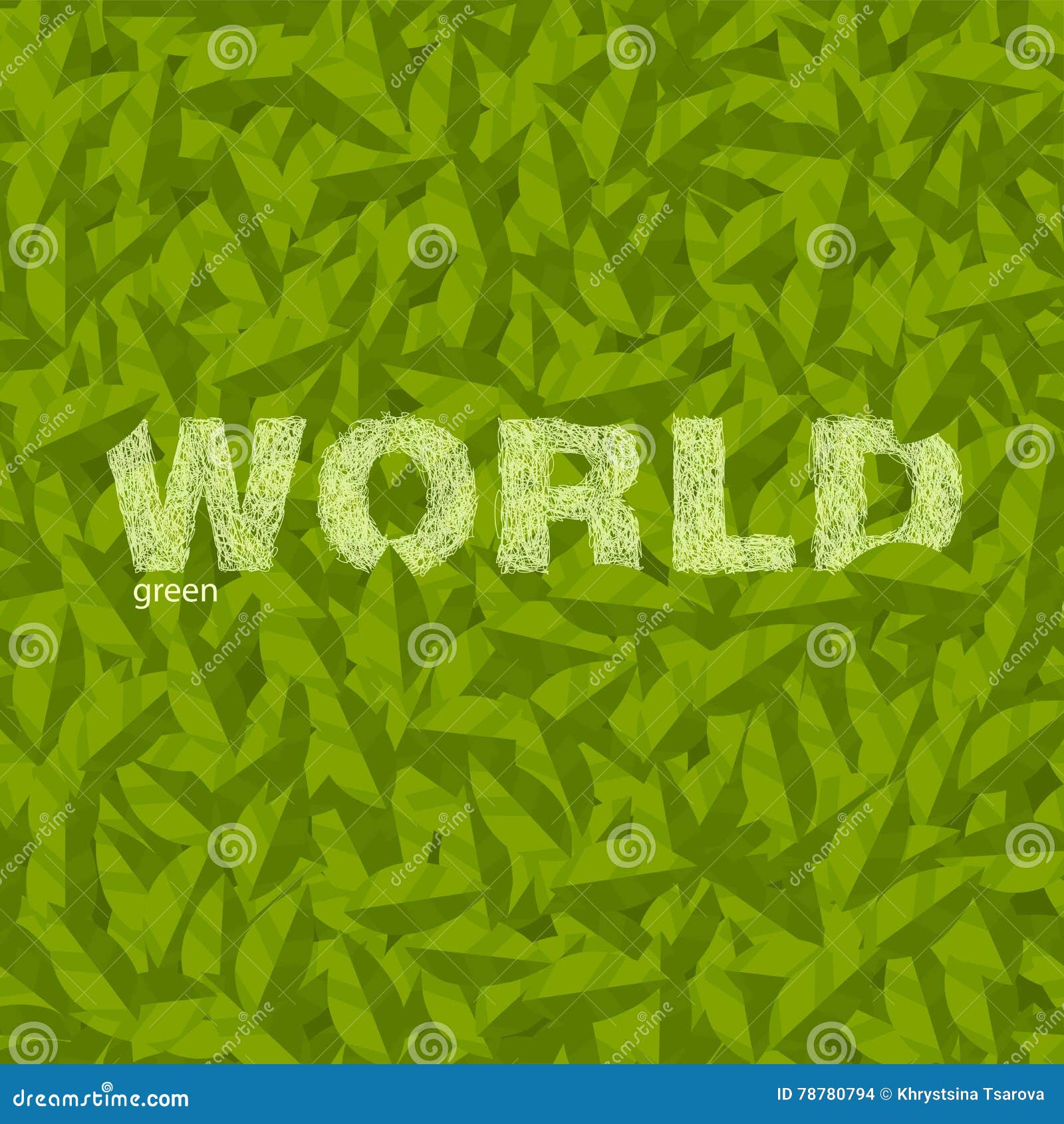 Foliage pattern and word stock vector. Illustration of drawing - 78780794