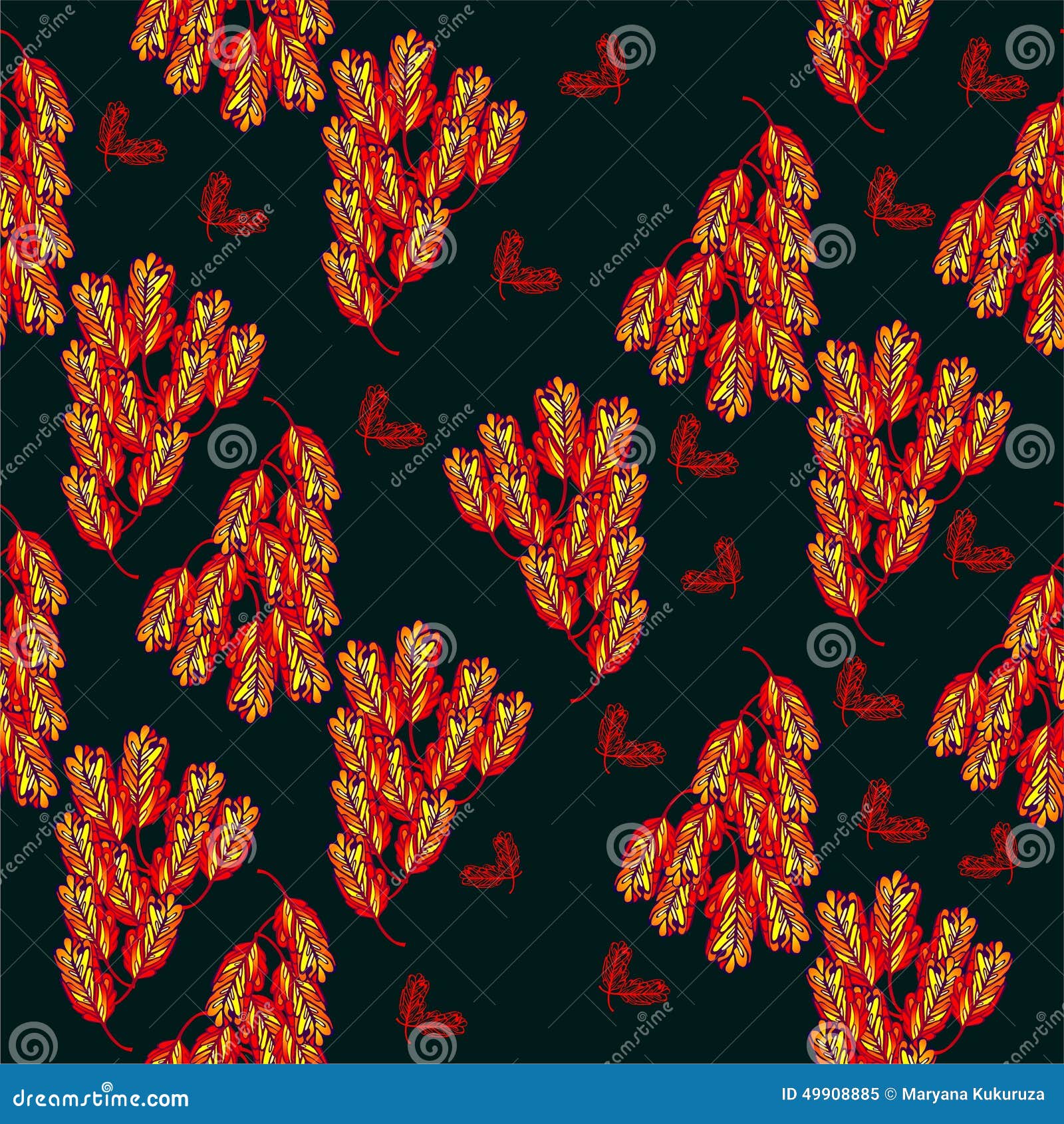 Foliage seamless pattern stock vector. Illustration of vector - 49908885