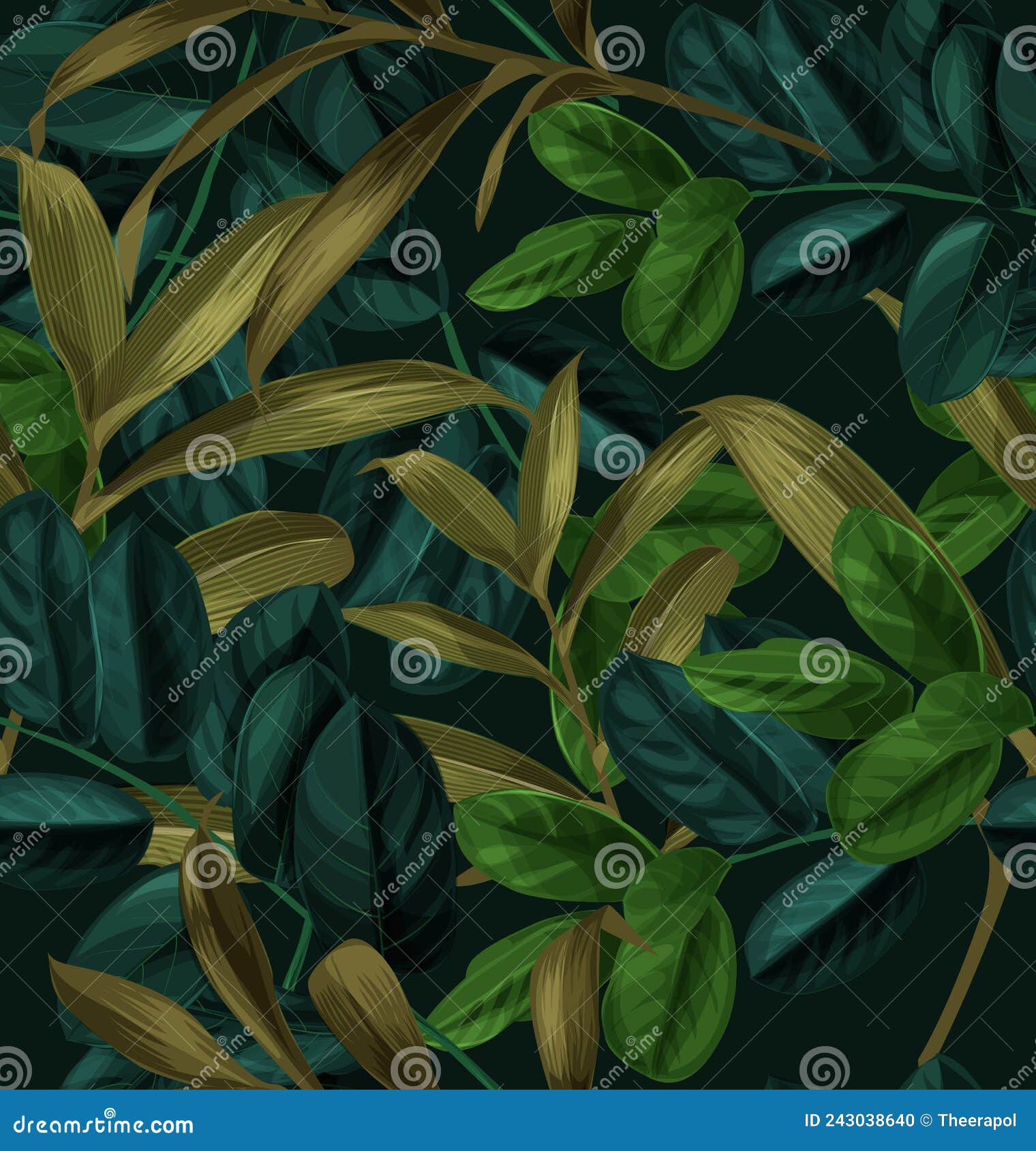 Foliage seamless pattern stock illustration. Illustration of ornamental ...