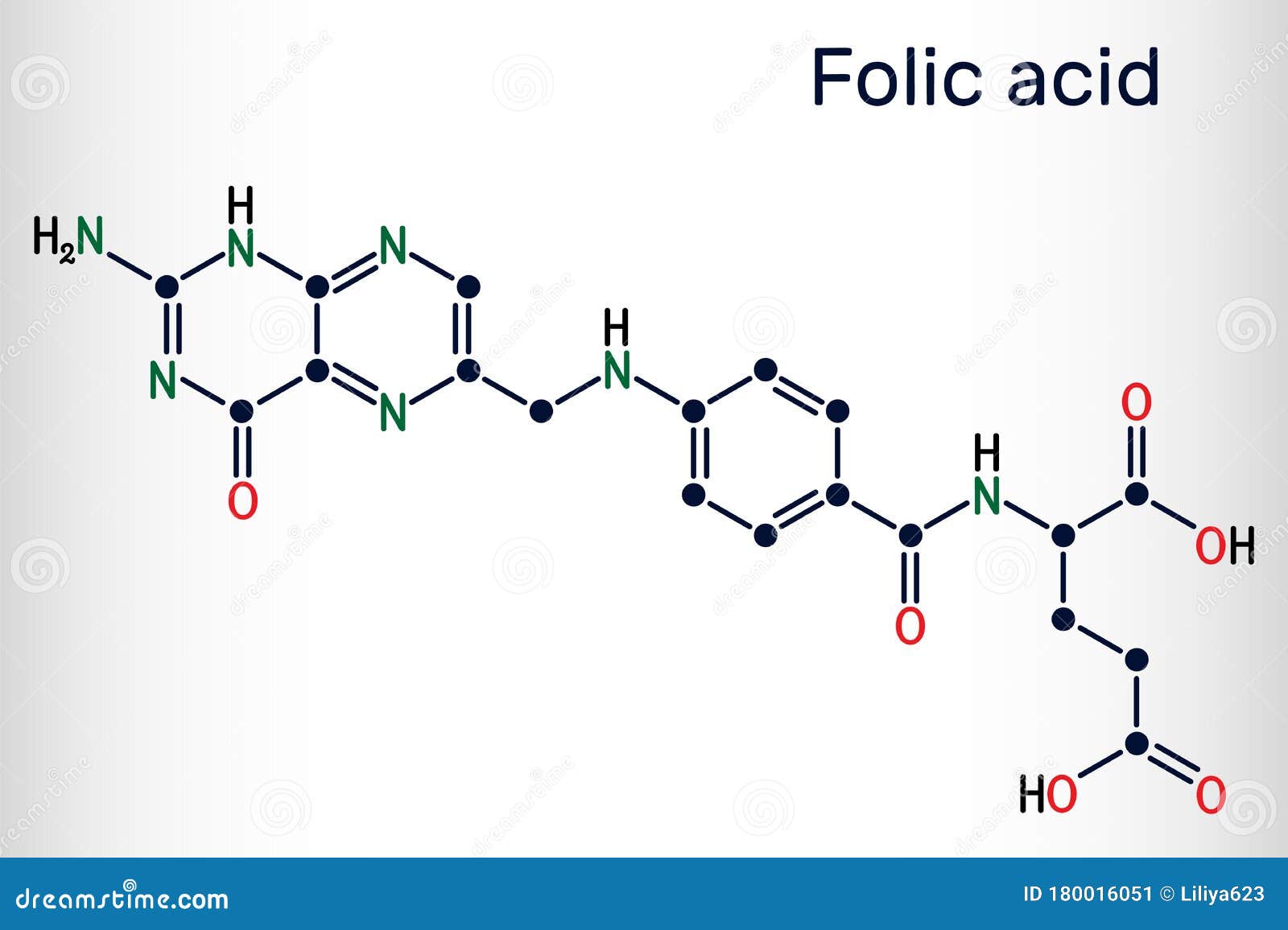Folic Acid, Folate Molecule. it is Known As Vitamin B9 Stock Vector ... Folic Acid, Folate Molecule. it is Known As Vitamin B9 Stock Vector ...