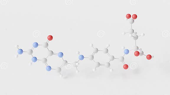 Folic Acid Molecule 3d, Molecular Structure, Ball and Stick Model ...