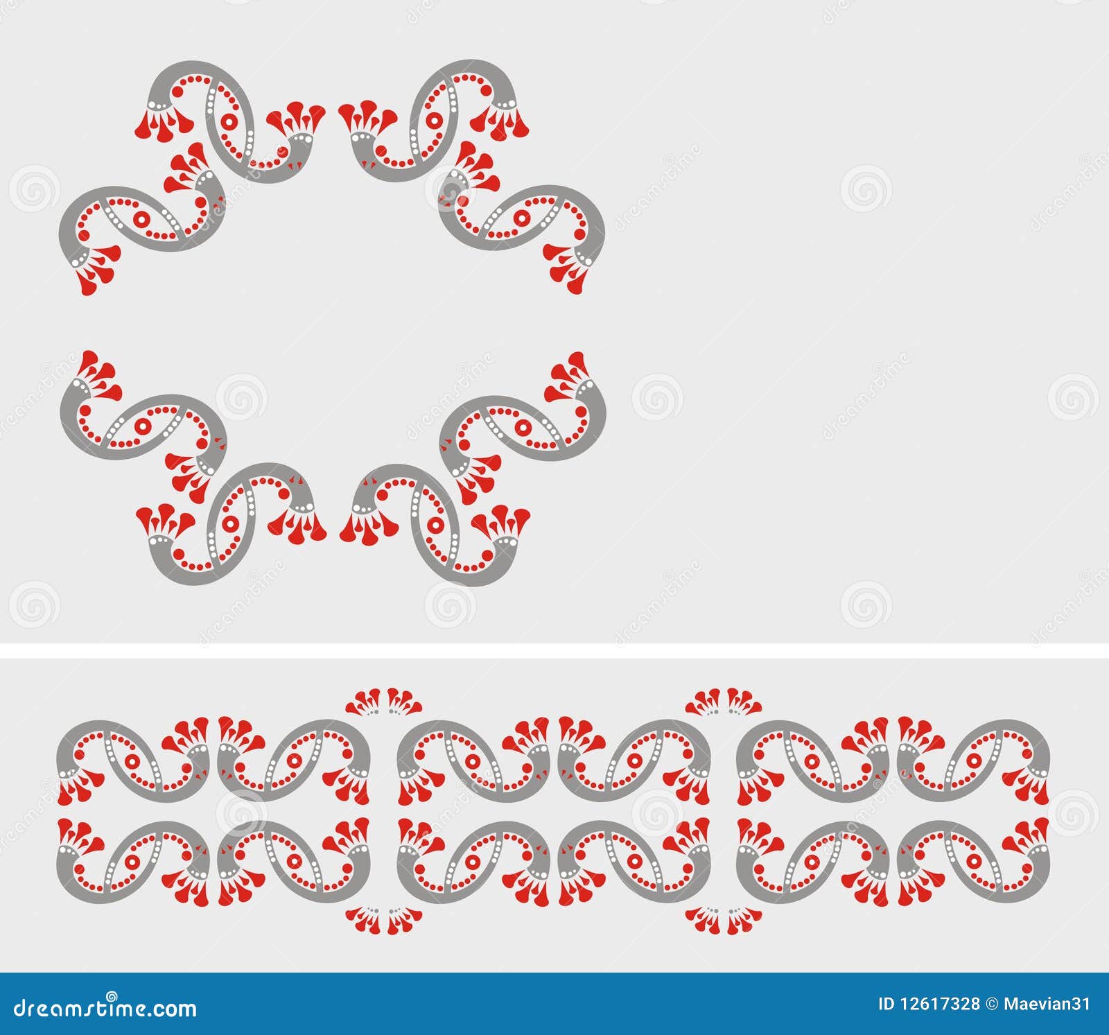 Folk border and mini frame stock vector. Illustration of cards - 12617328