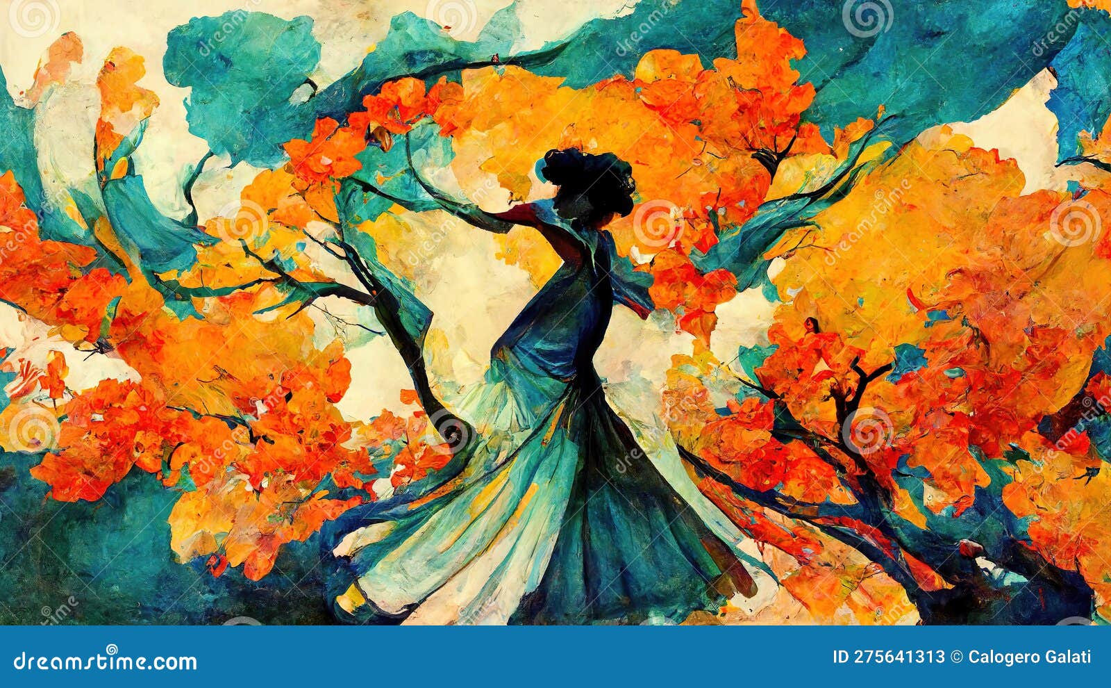 Folk Dance, Connection with Nature, Traditional Dance Abstract Poster ...