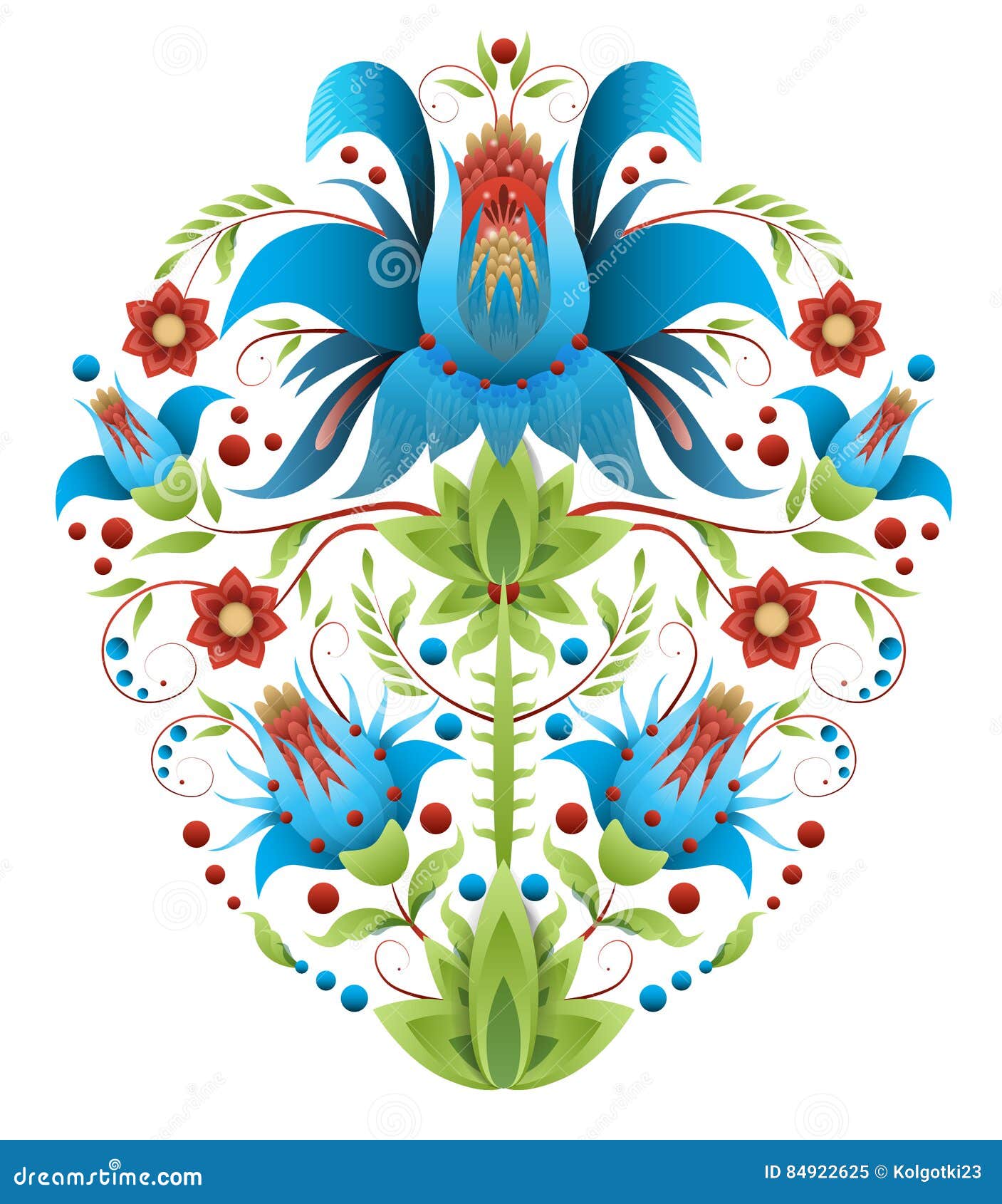 Folk Embroidery with Flowers - Traditional Ethnic Pattern Stock Vector ...