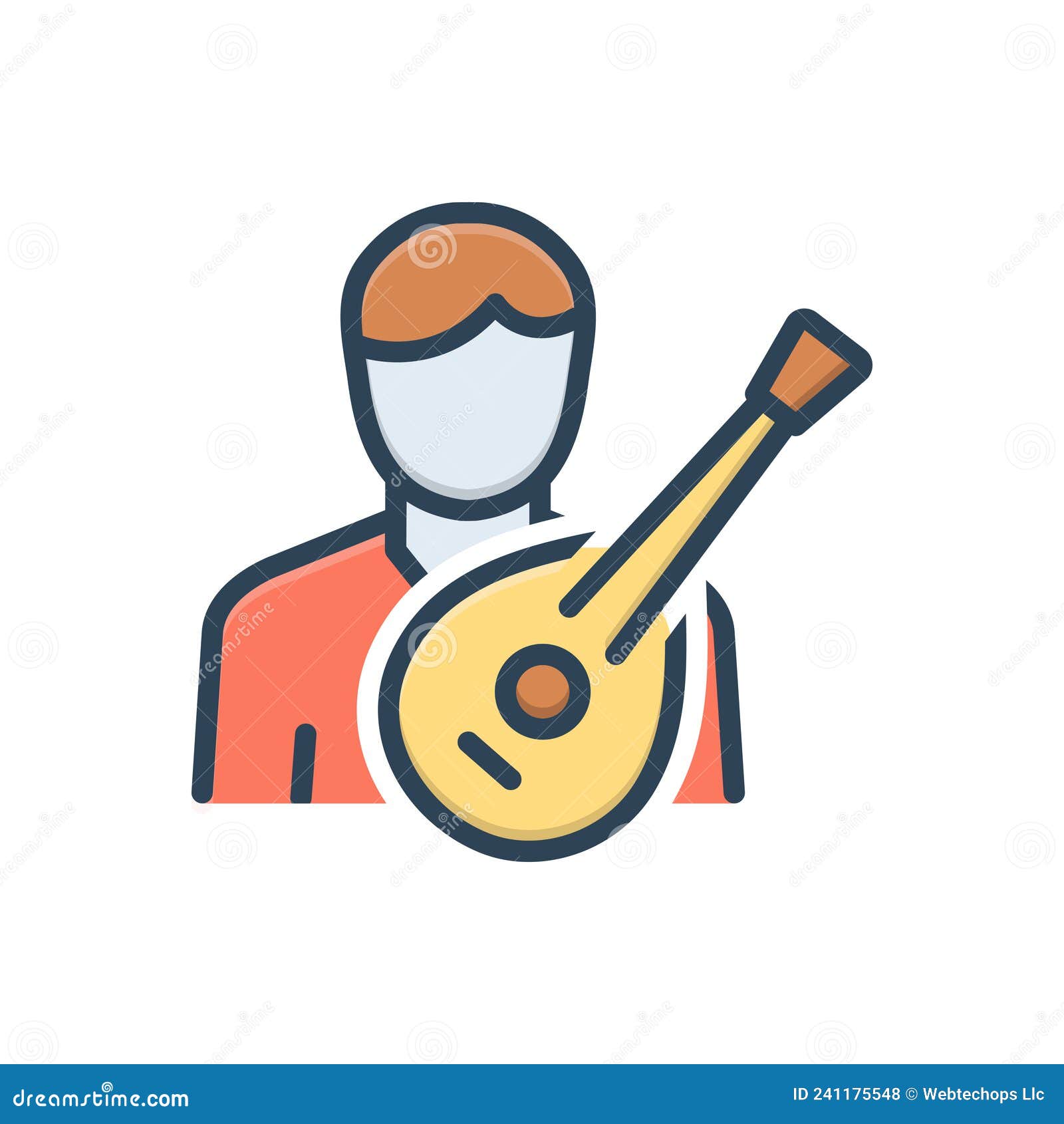 Color Illustration Icon for Folk, Musician and Harp Stock Illustration ...