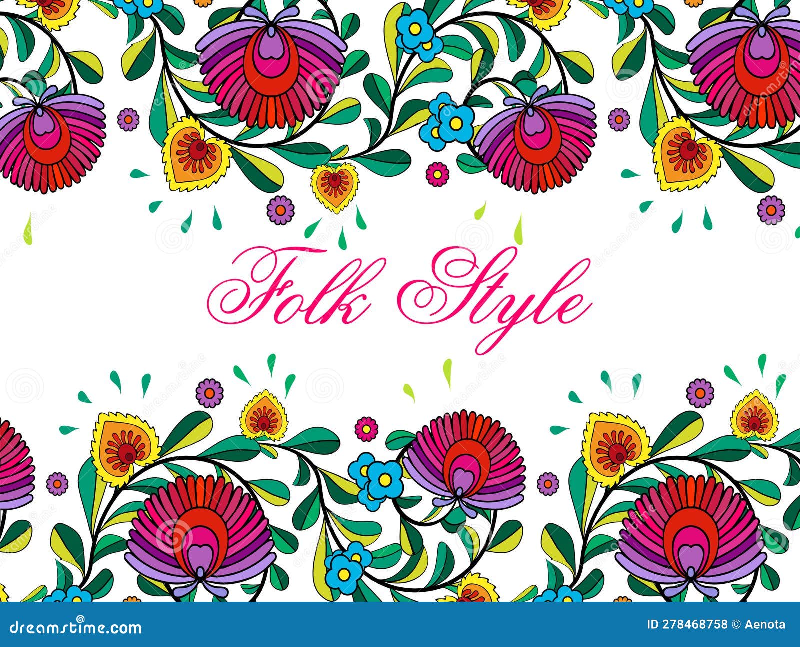 Folk Inwrought Ornament - Slavonic Folklore Style Flower Frame Stock ...