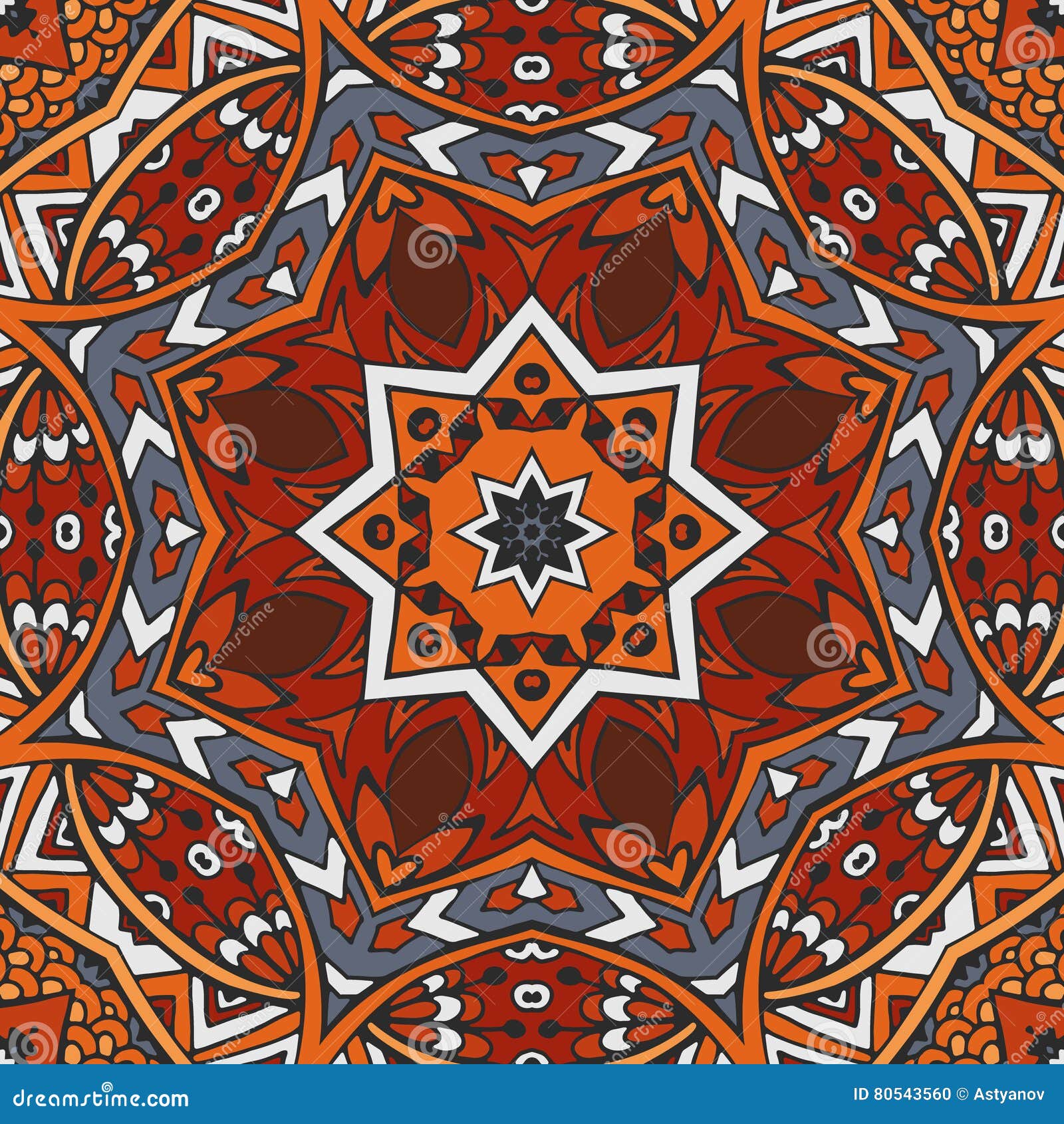 Folk Ornamental Textile Seamless Pattern Stock Vector - Illustration of ...